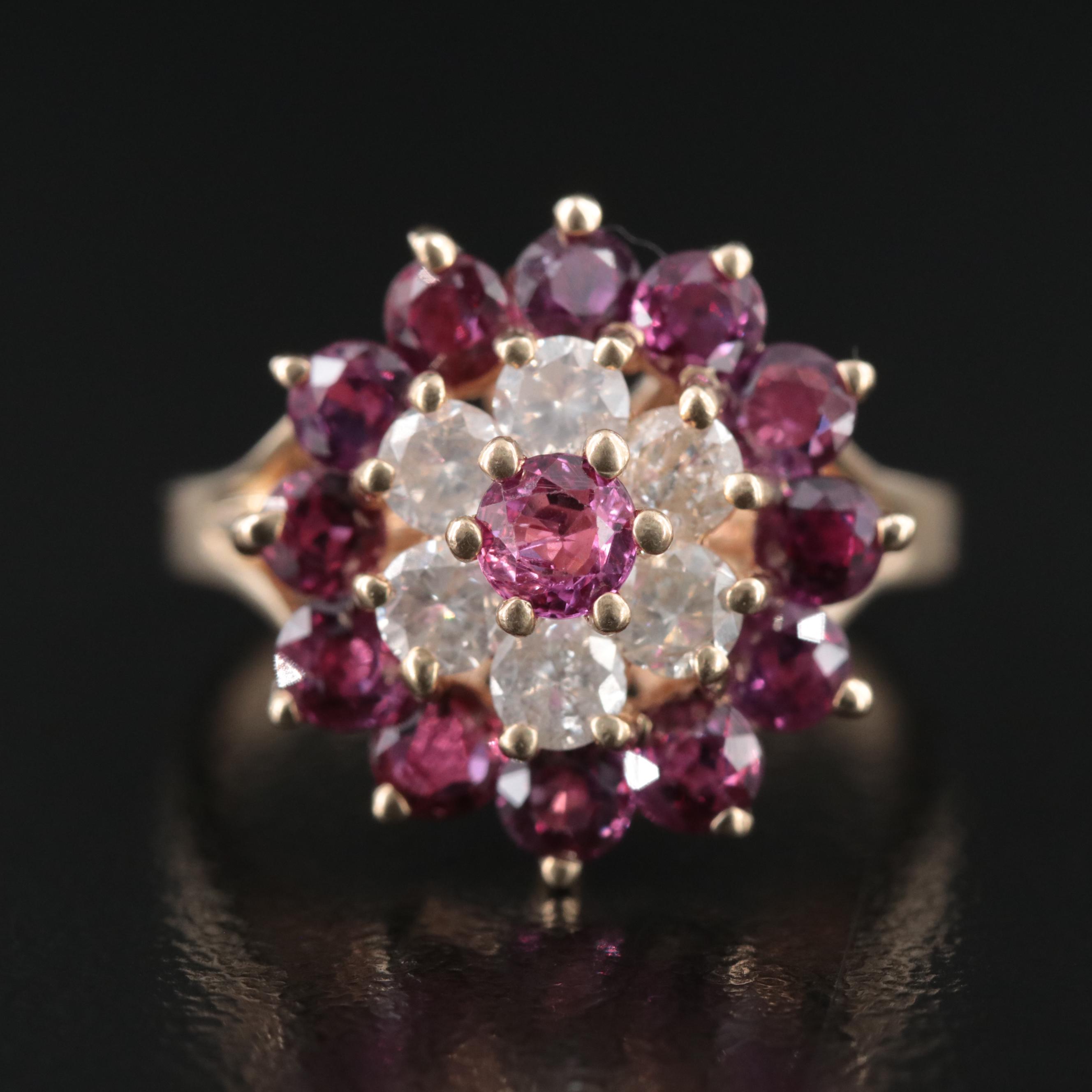 14K Ruby and Diamond Tiered Ring | EBTH