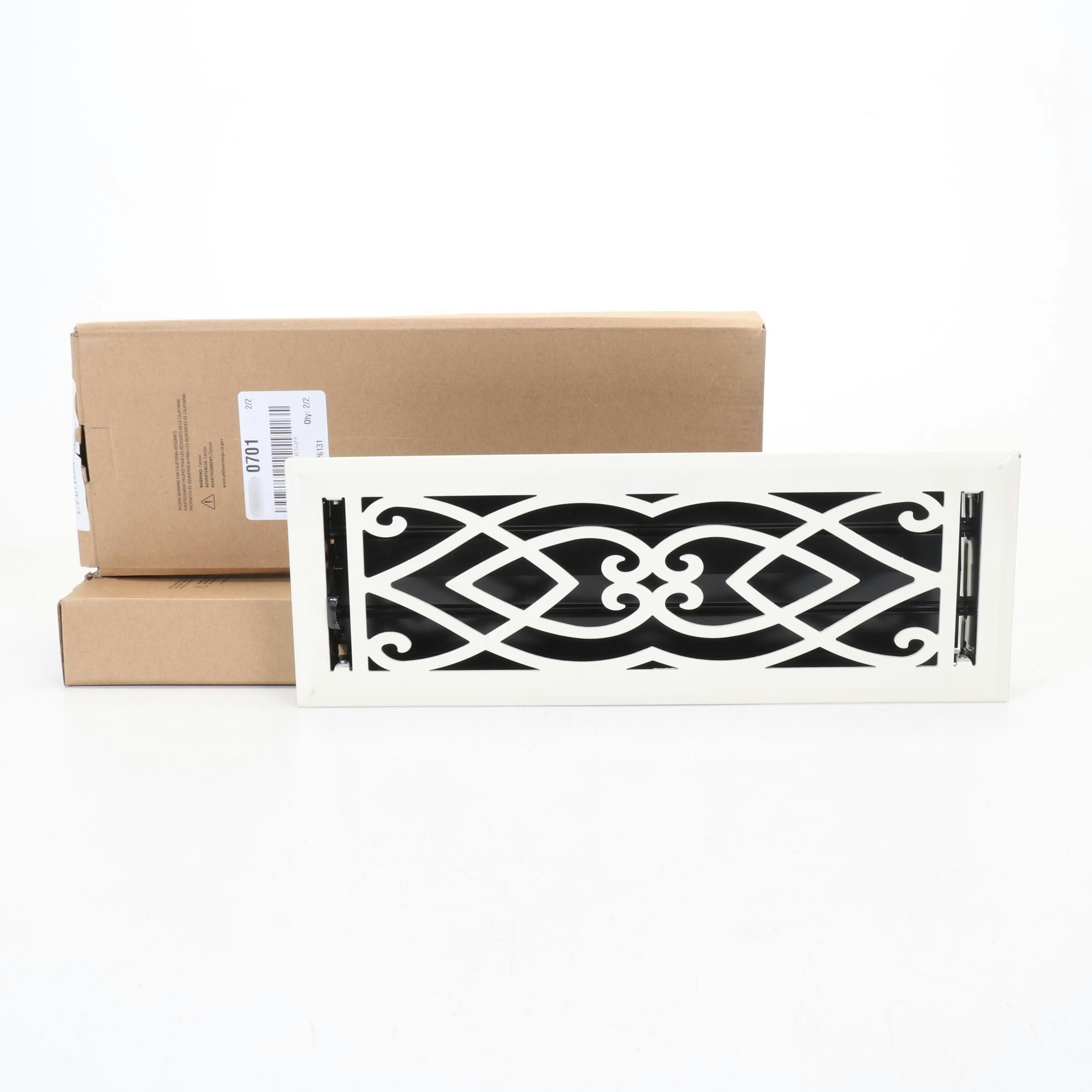 Victorian Style Almond Color Steel Floor Registers | EBTH