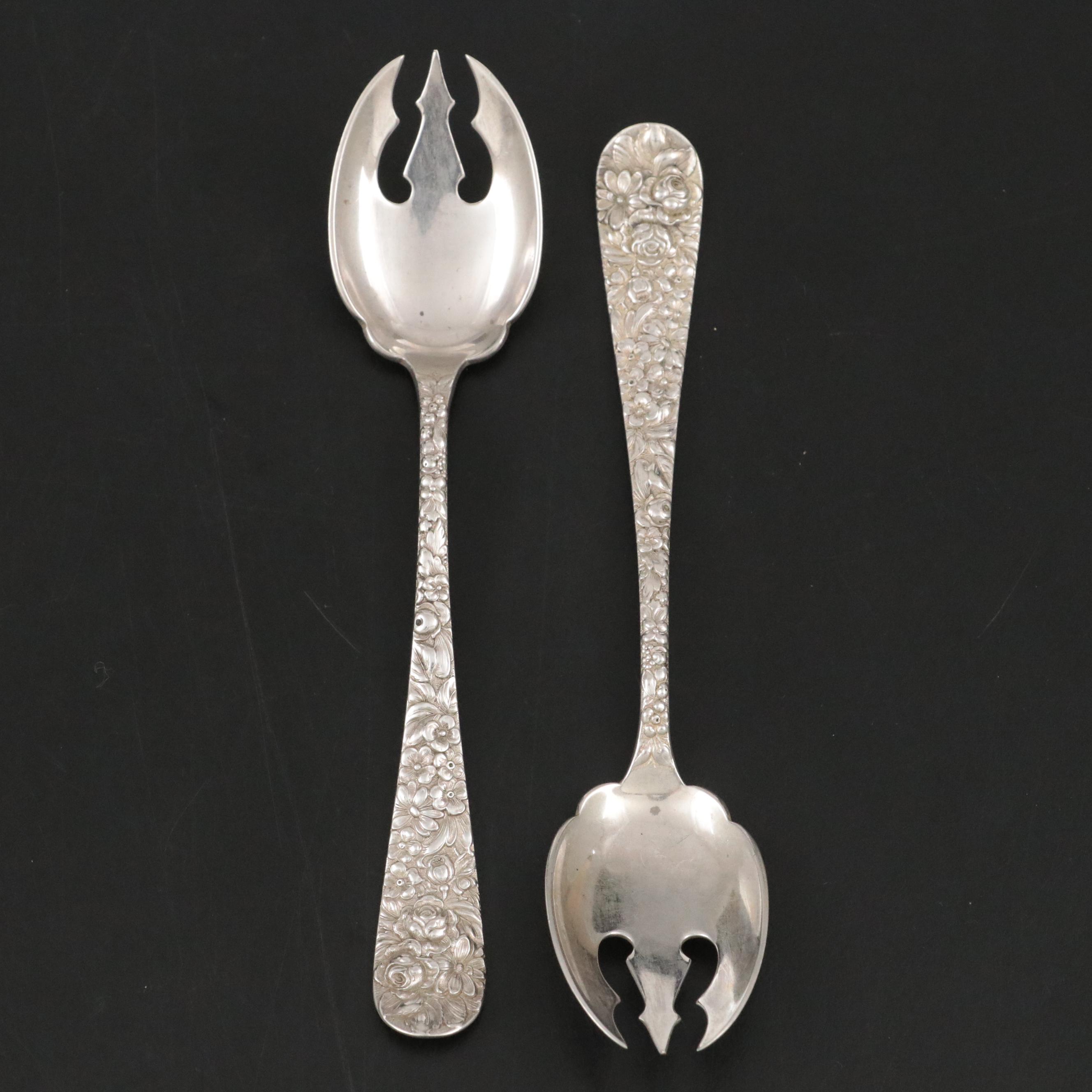 Steiff "Rose" Sterling Silver Ice Cream Forks, Late 19th/ Early 20th ...