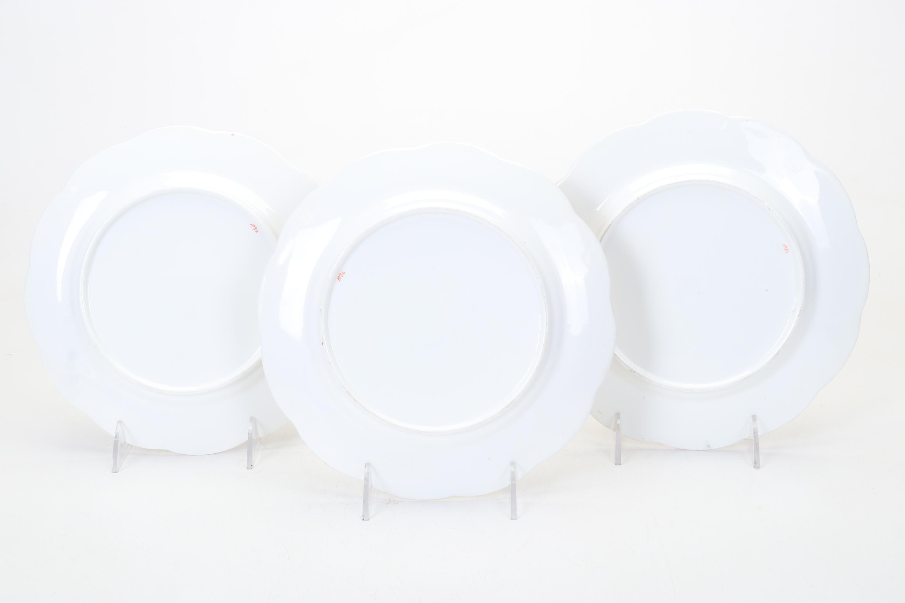 Porcelain Hobbyist Decorated Floral Plates With Scalloped Edge and ...