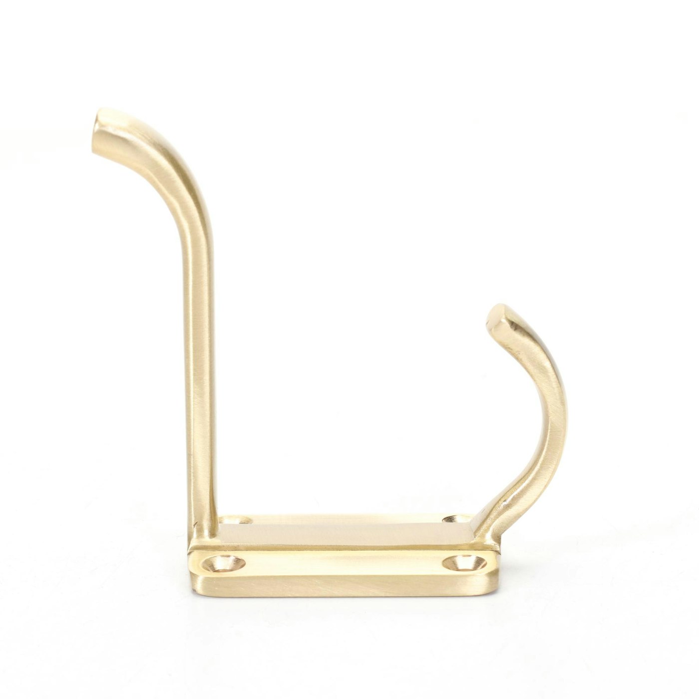 Set Of Four Satin Brass Coat Hooks Ebth