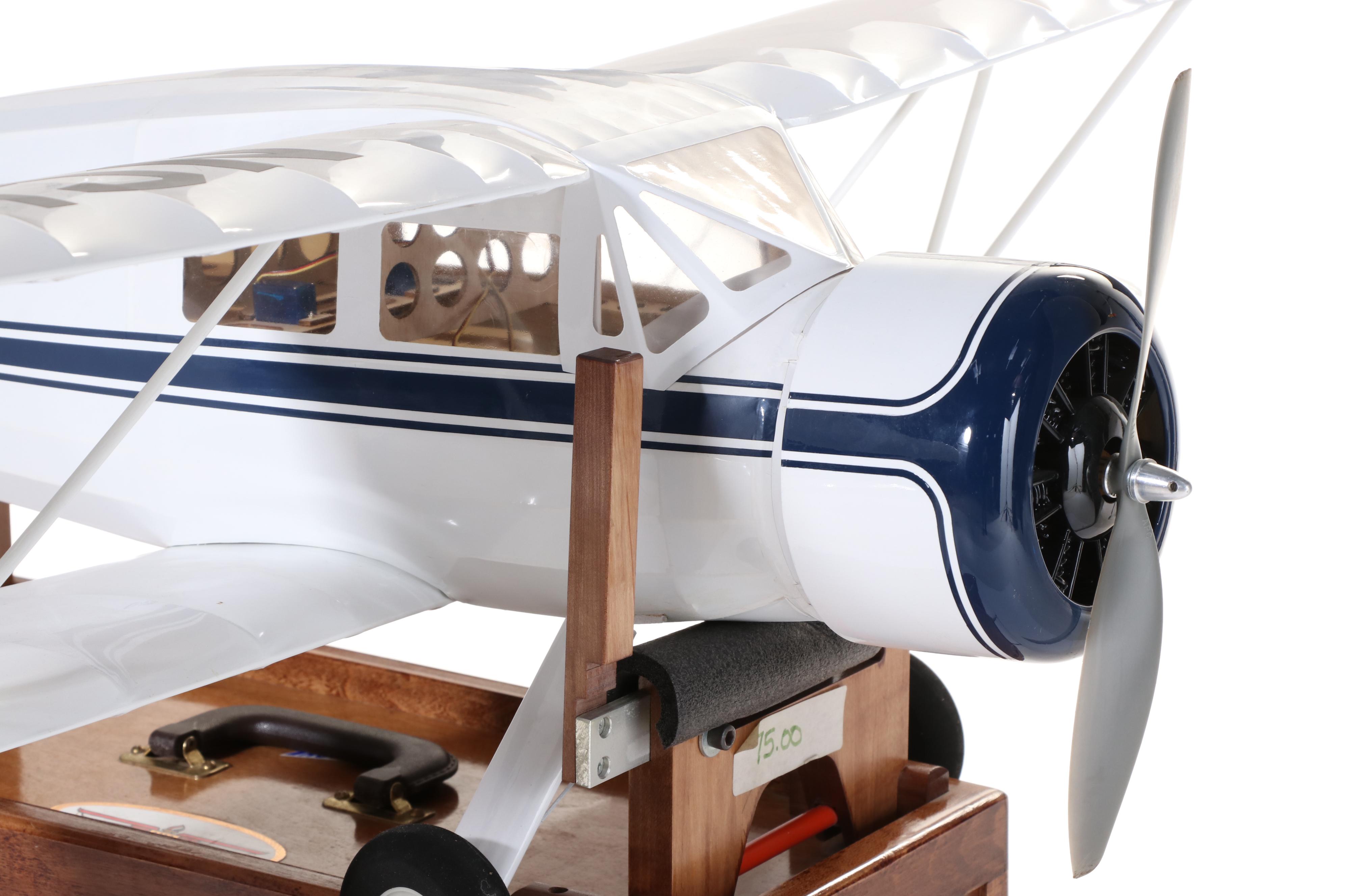 Waco Golden Age Biplane With Vintage Wooden RC Control Portable Cabinet ...