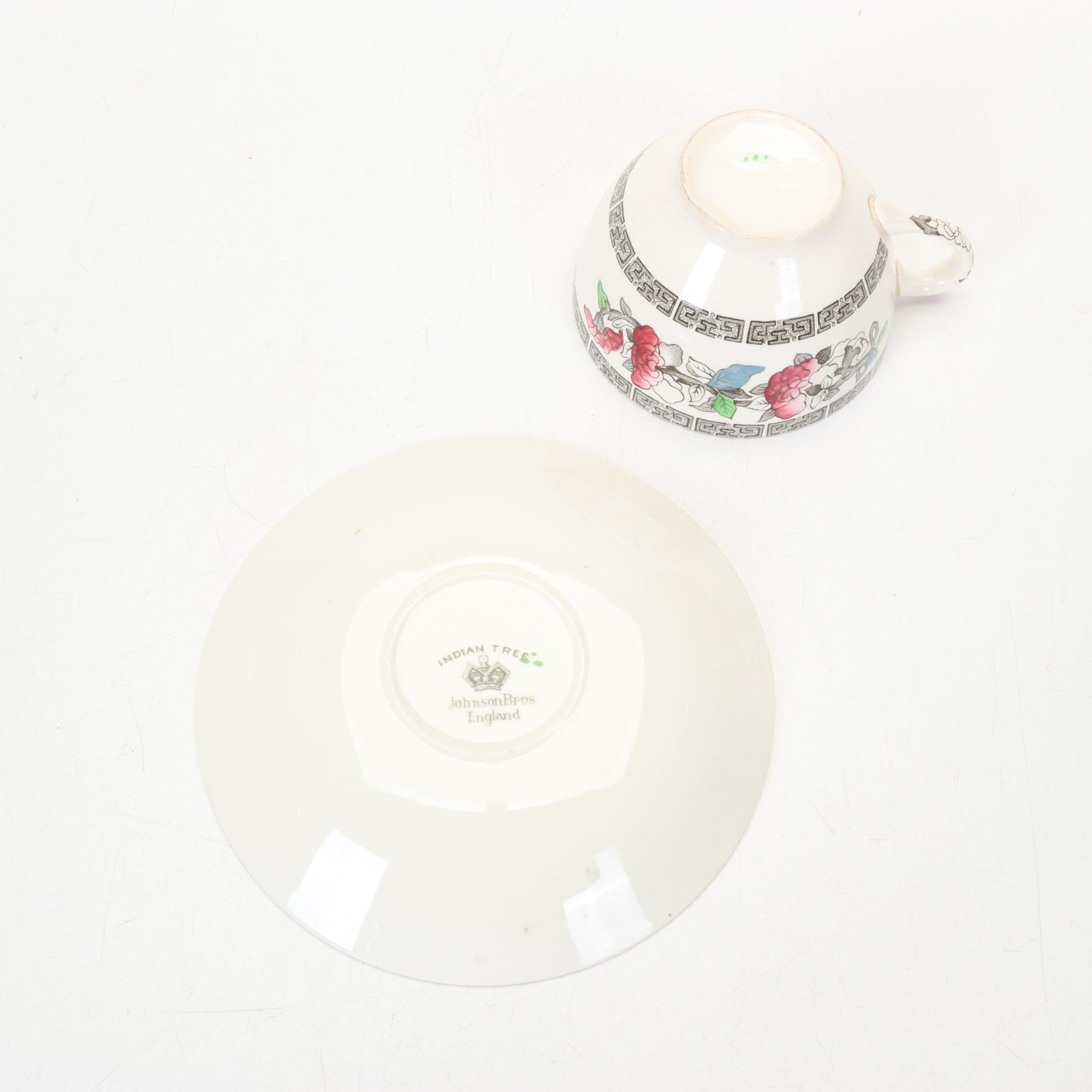 Johnson Bros. "Indian Tree" Dinnerware With Serving Pieces, Circa 1920s ...