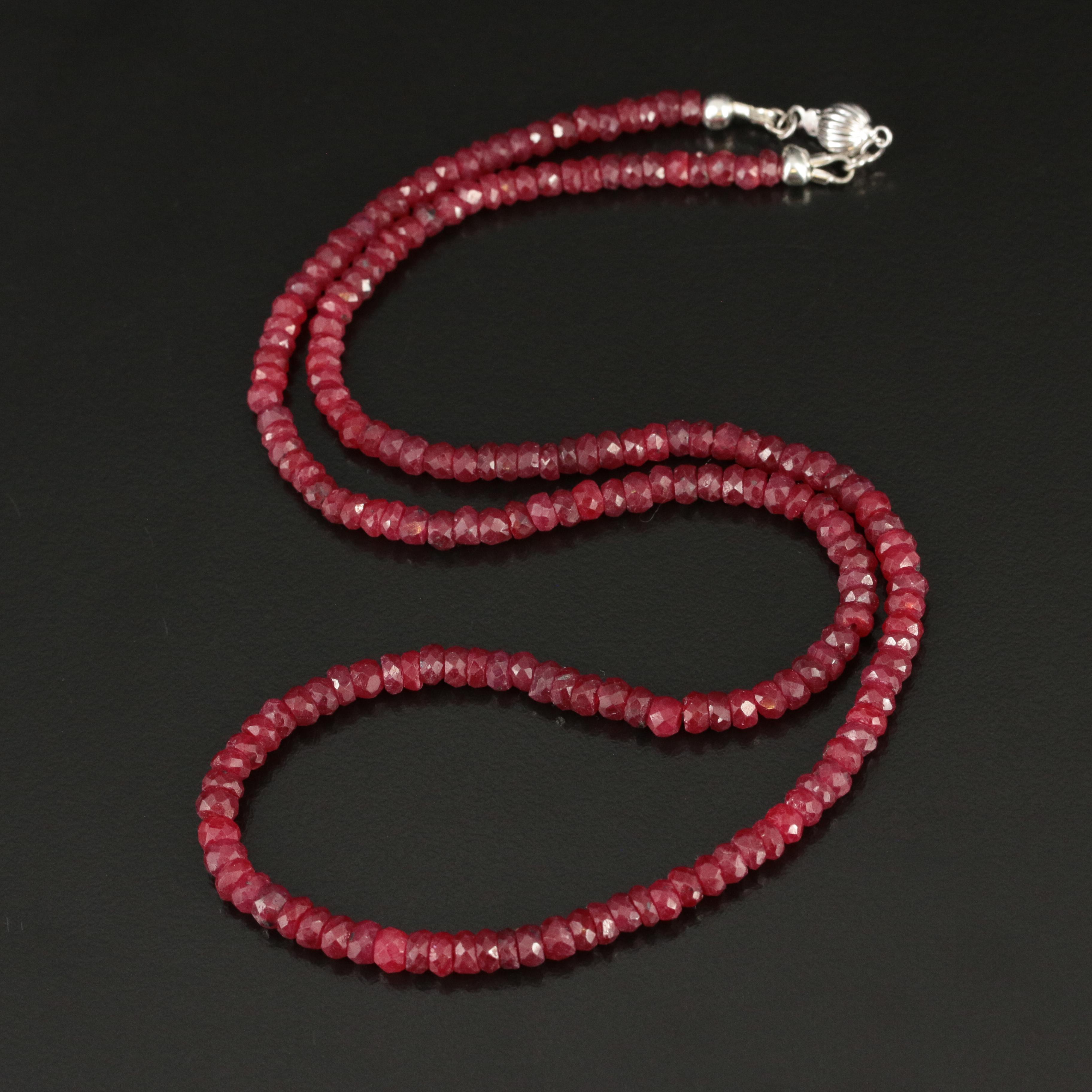 Ruby Necklace with 14K Clasp | EBTH