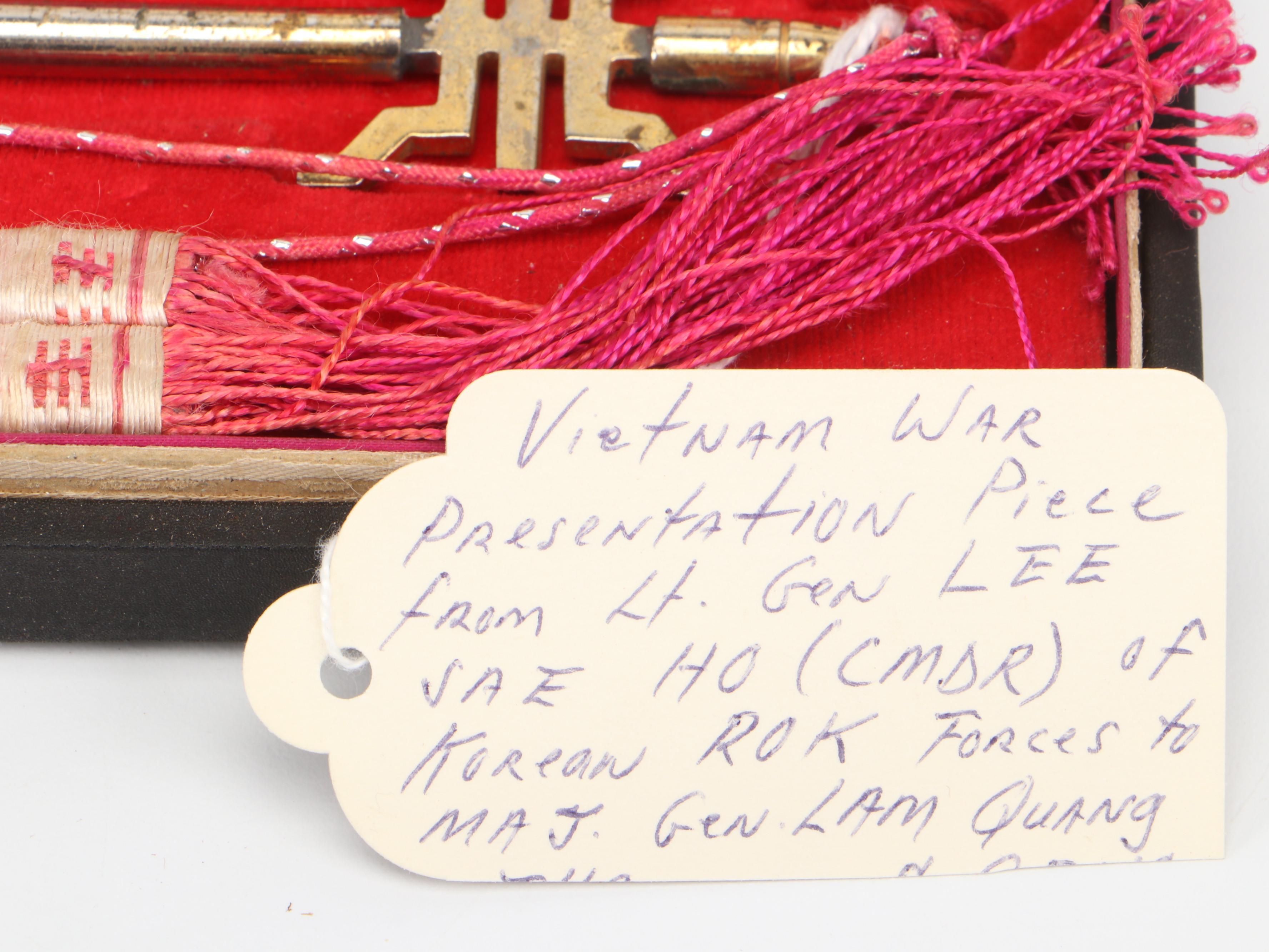 Vietnam War Era Equipment Belts, M1 Helmet, Swagger Stick, and ...