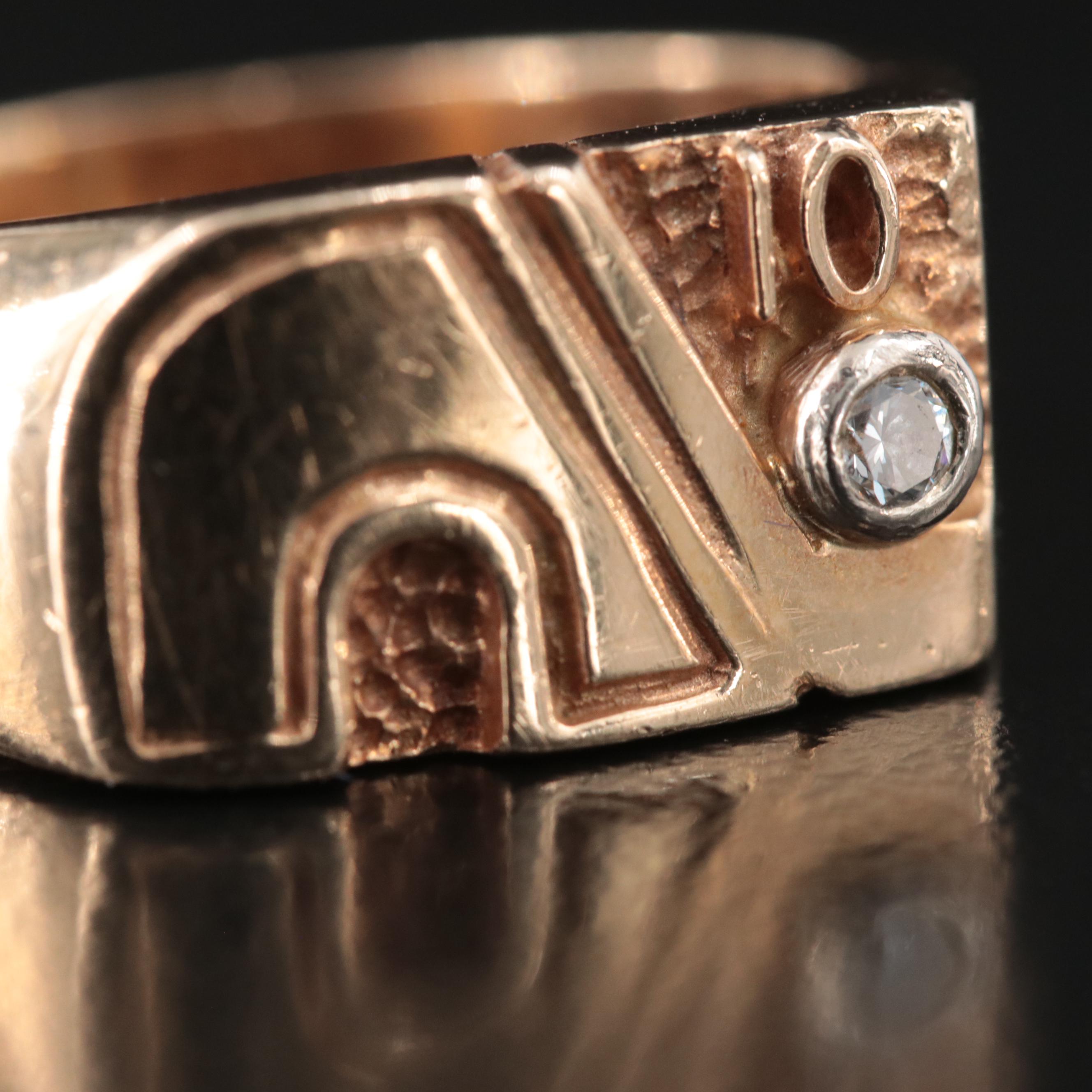 Quebec Nordiques 14K 0.04 CT Diamond "10" Signet Ring | Everything But ...