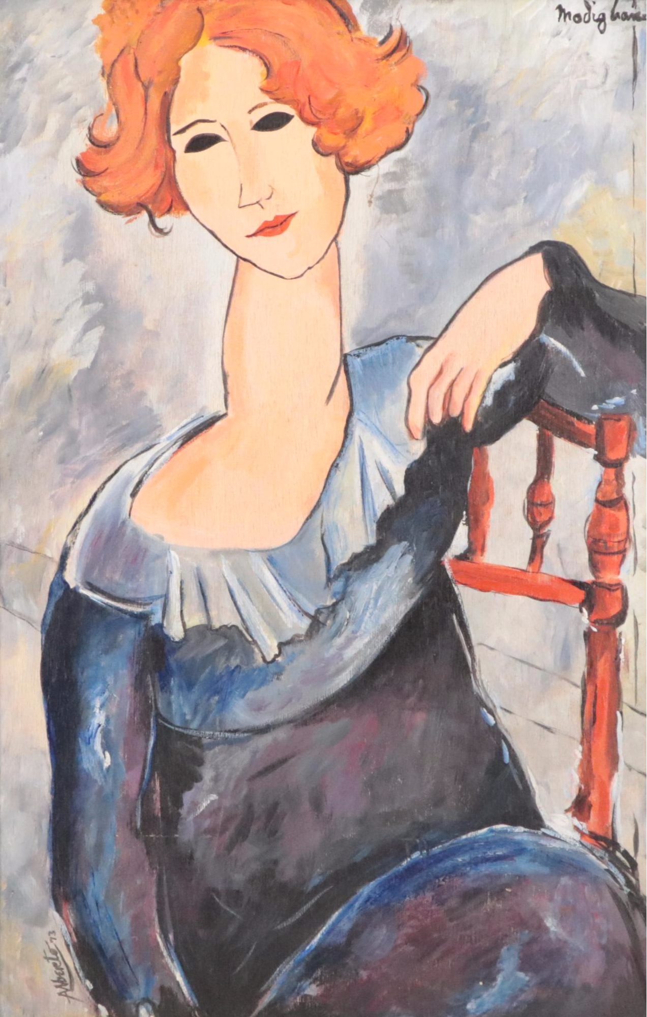 Albert "Alberto" Juliano Oil Painting After Amedeo Modigliani, 1973 | EBTH