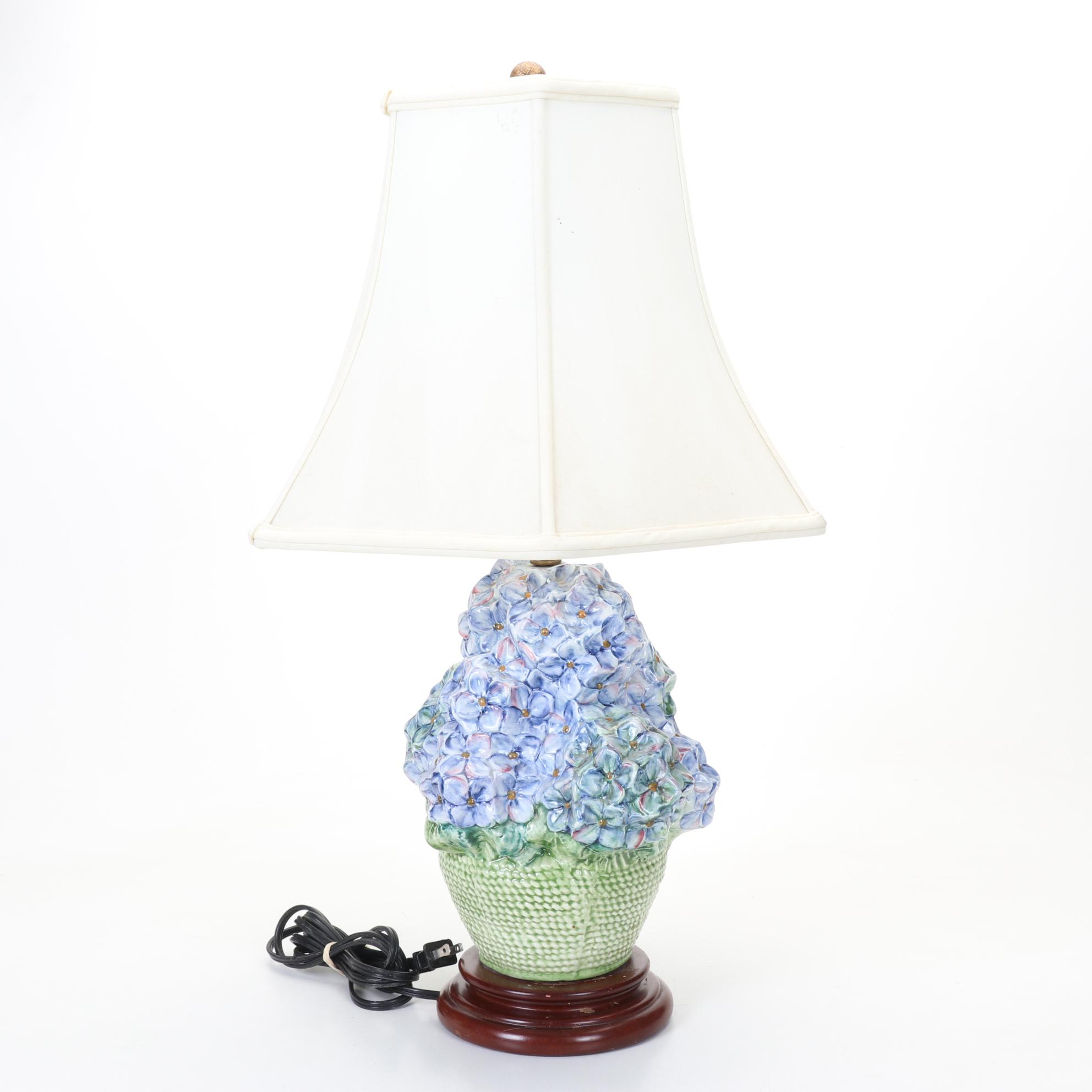 Wildwood Lamps Ceramic Hydrangea Basket Table Lamp | EBTH