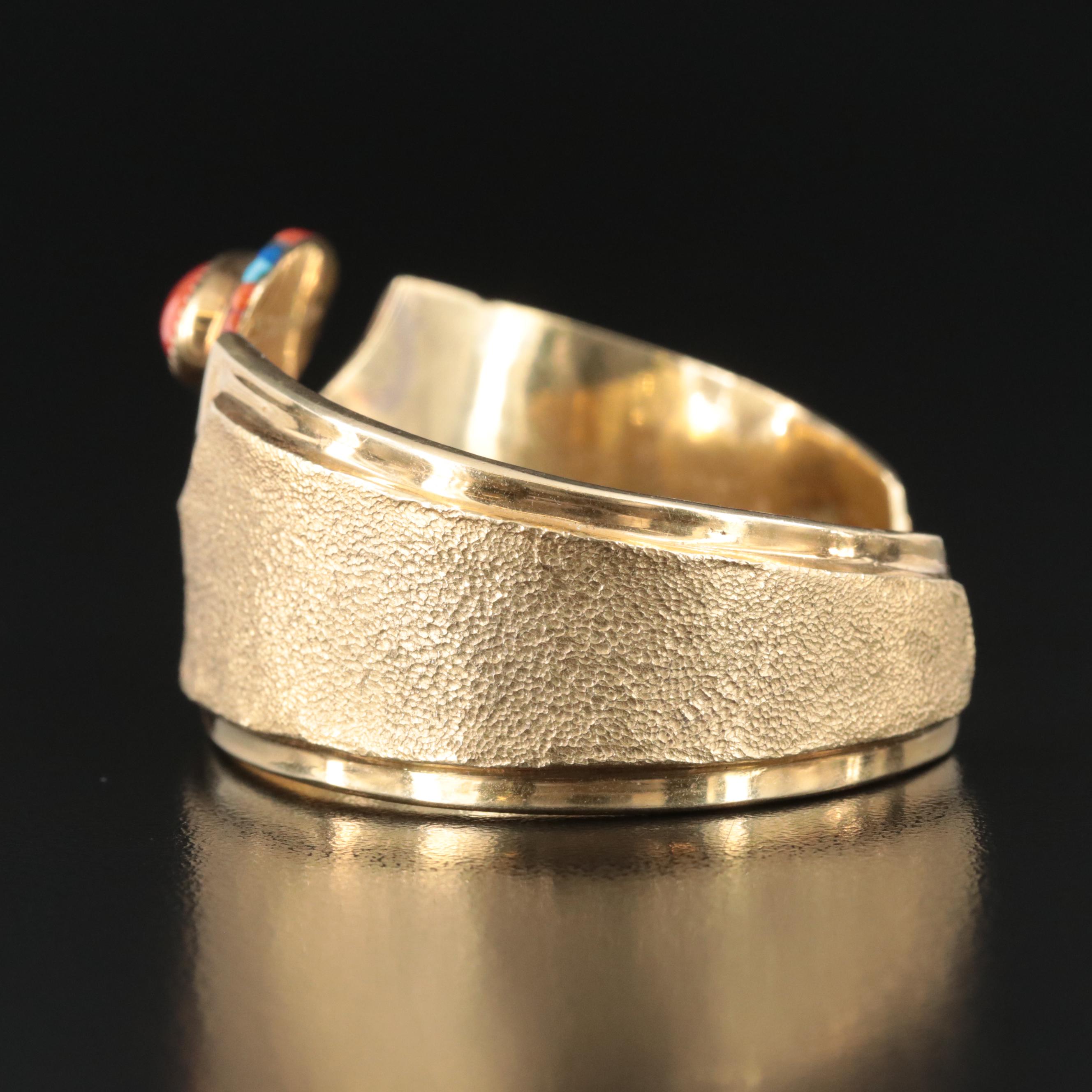 Ben Nighthorse Campbell Cheyenne 18K Coral, Lapis Lazuli and Turquoise ...