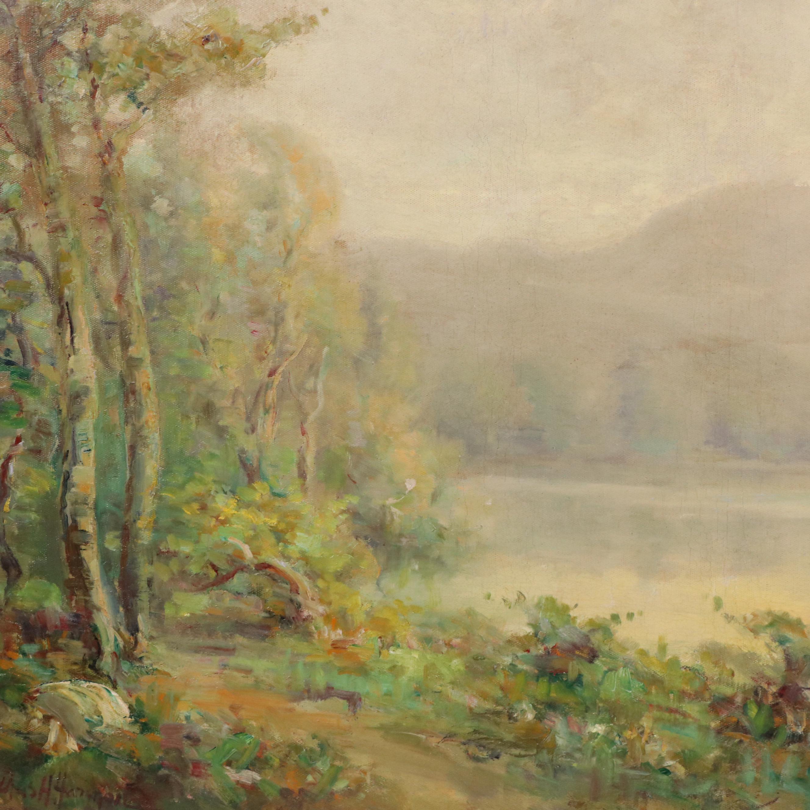 Charles Henry Harmon Bucolic Landscape Oil Painting, Circa 1900 | EBTH