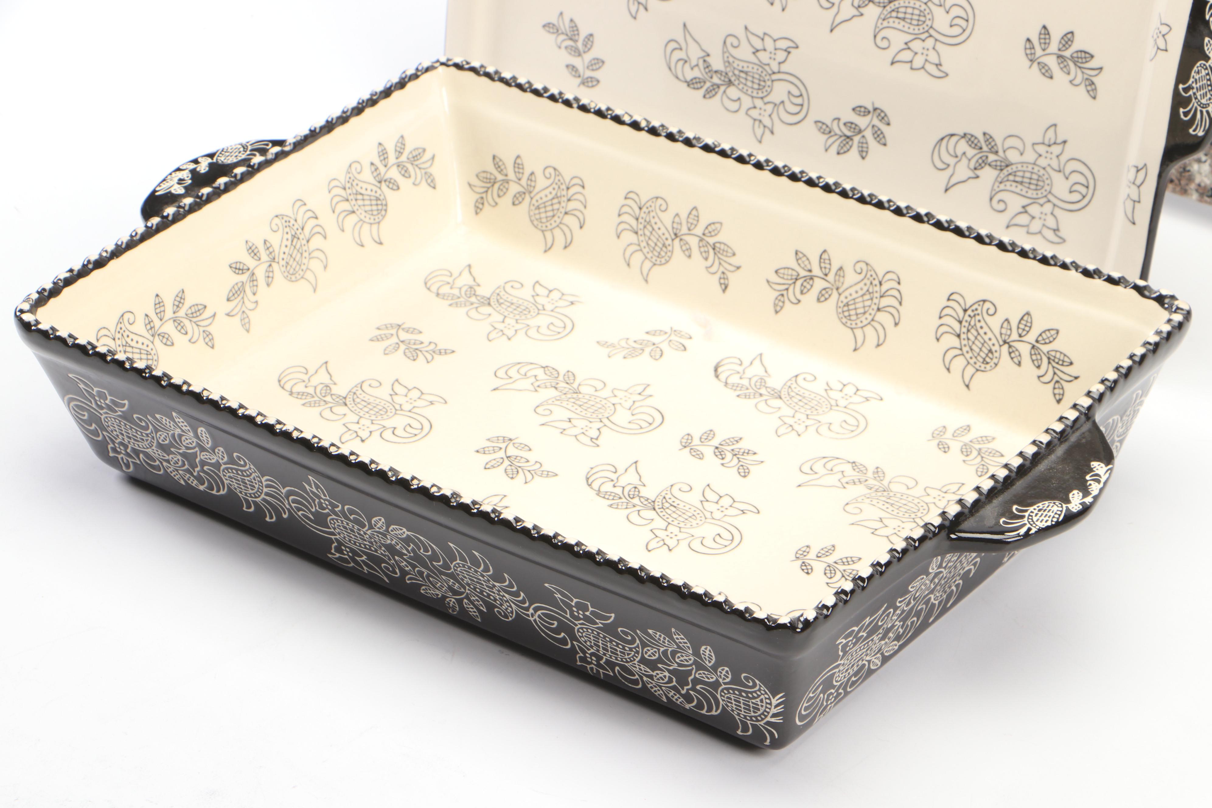 Baum Brothers Paisley Pattern Stoneware Casserole Dished and Granite ...