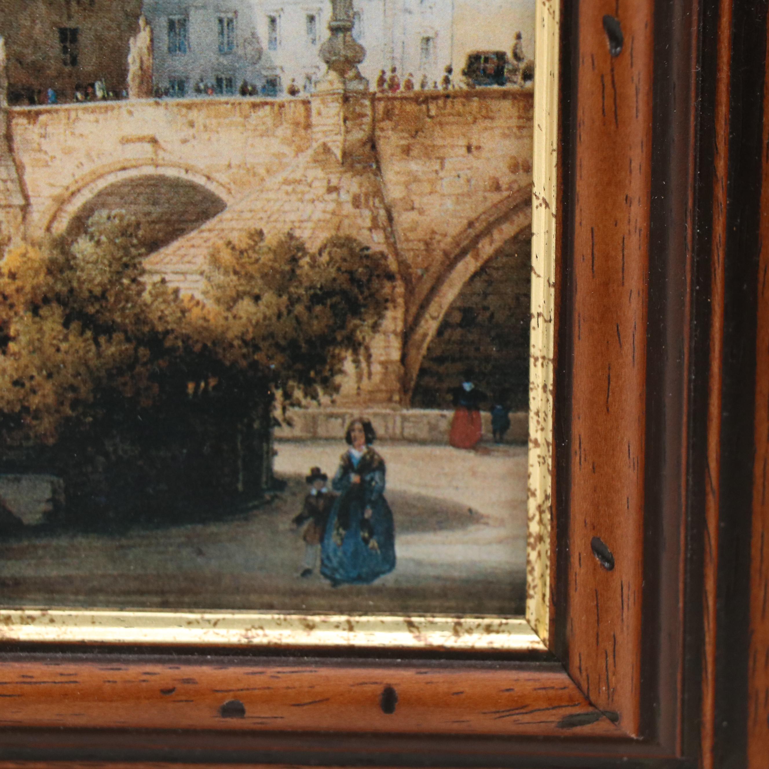 Offset Lithograph of Prague with the Charles Bridge | EBTH