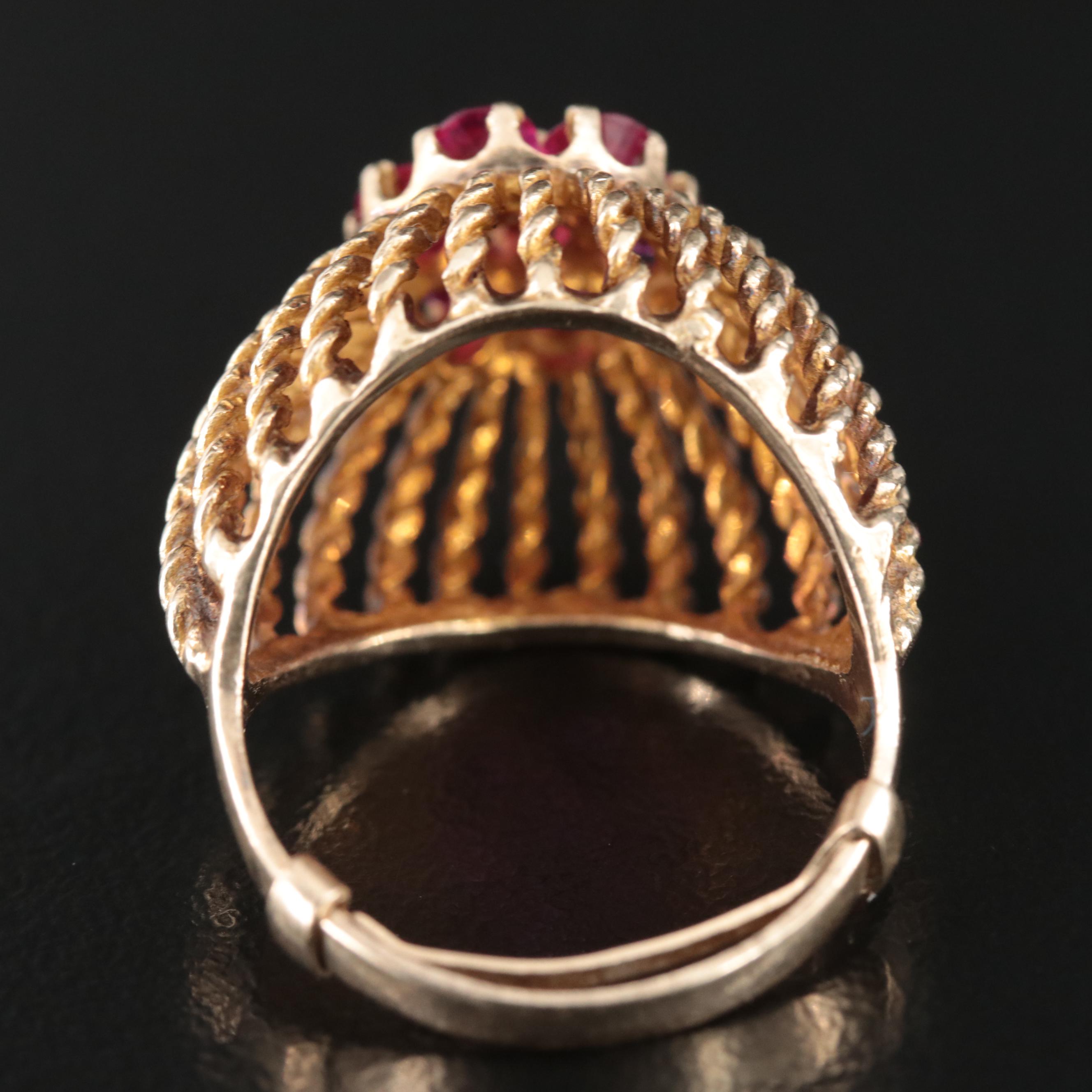 14K Ruby Rope Dome Ring | EBTH
