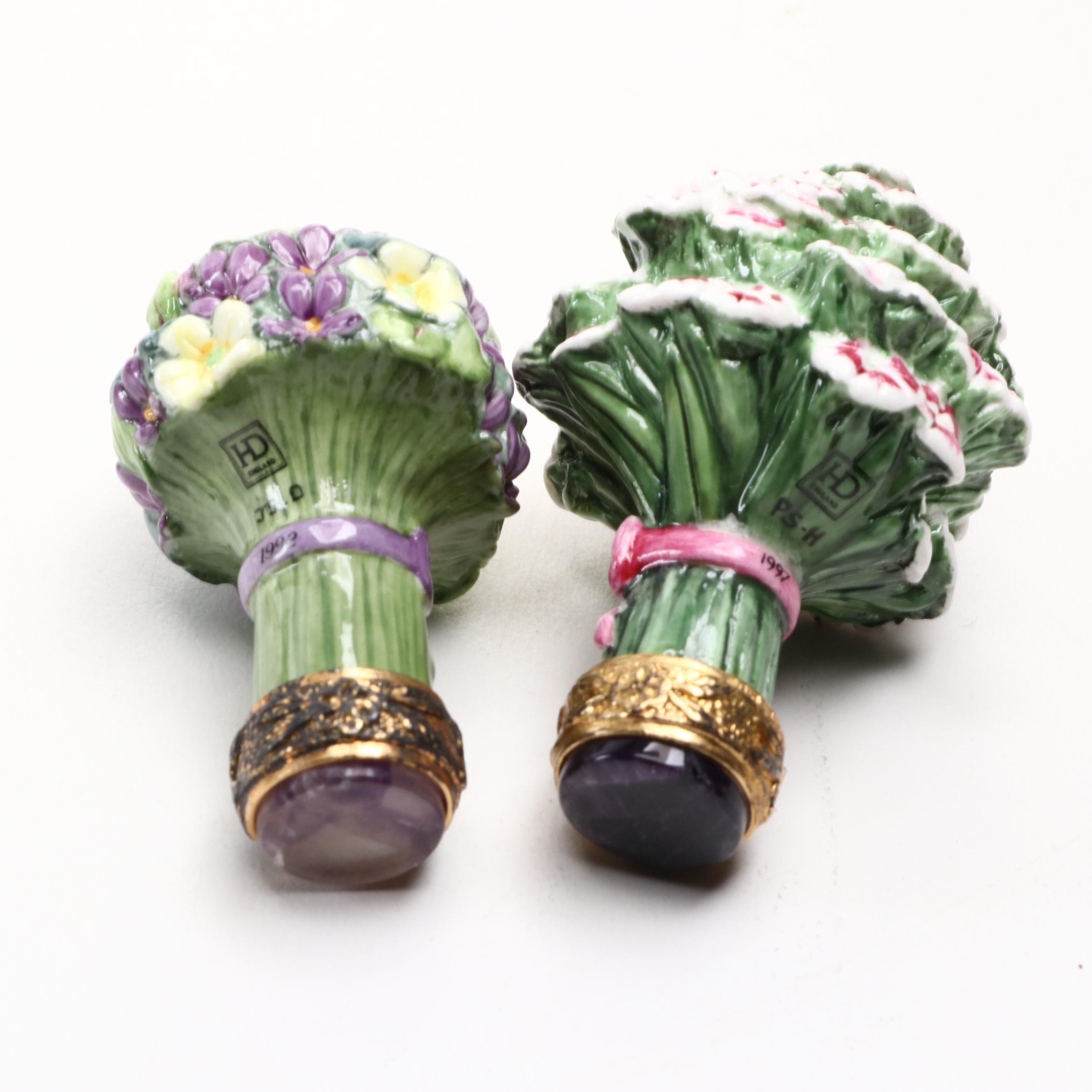 Halcyon Days Perfume Bottles and Flower Arrangements Seals | EBTH