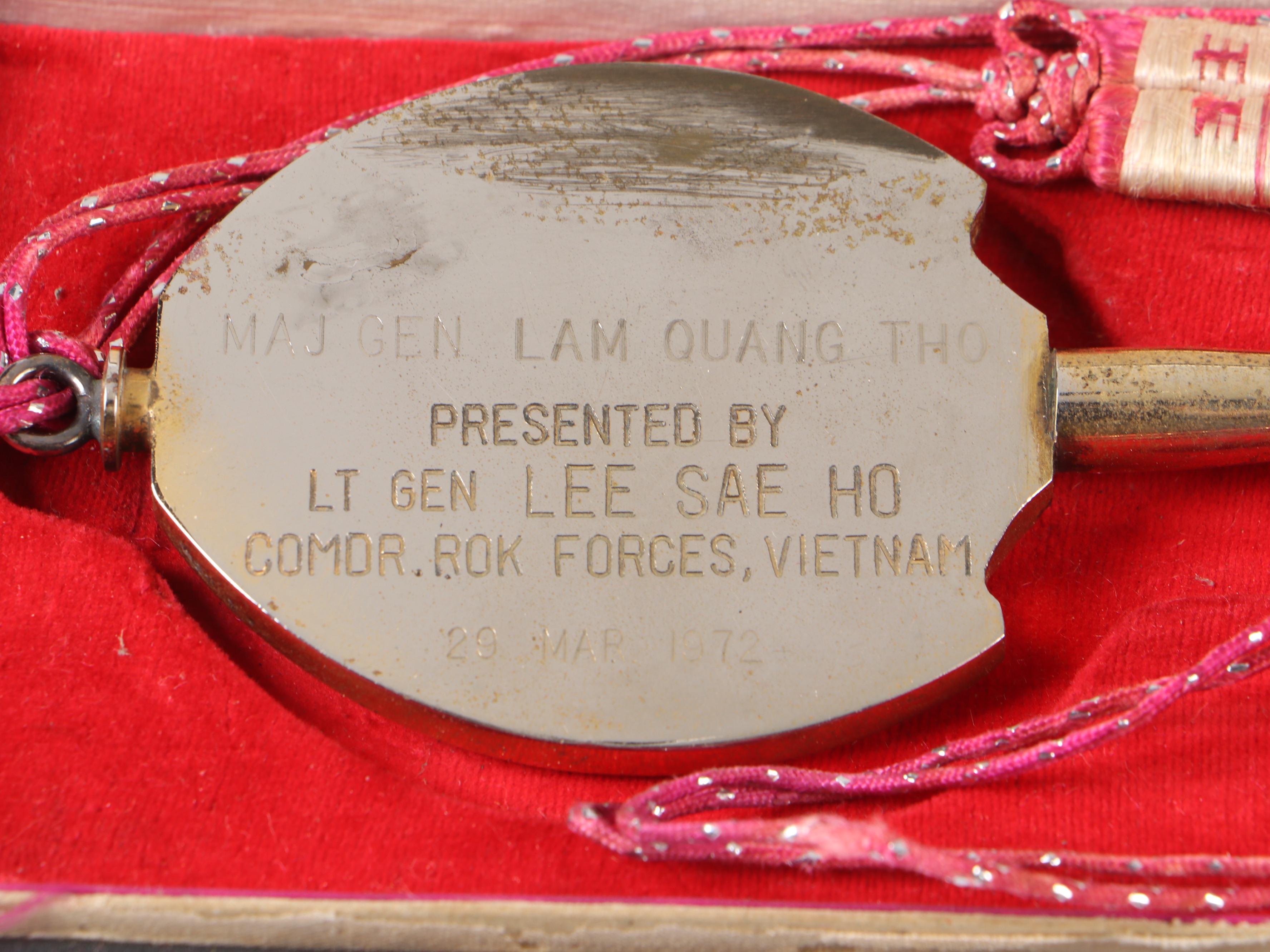 Vietnam War Era Equipment Belts, M1 Helmet, Swagger Stick, and ...