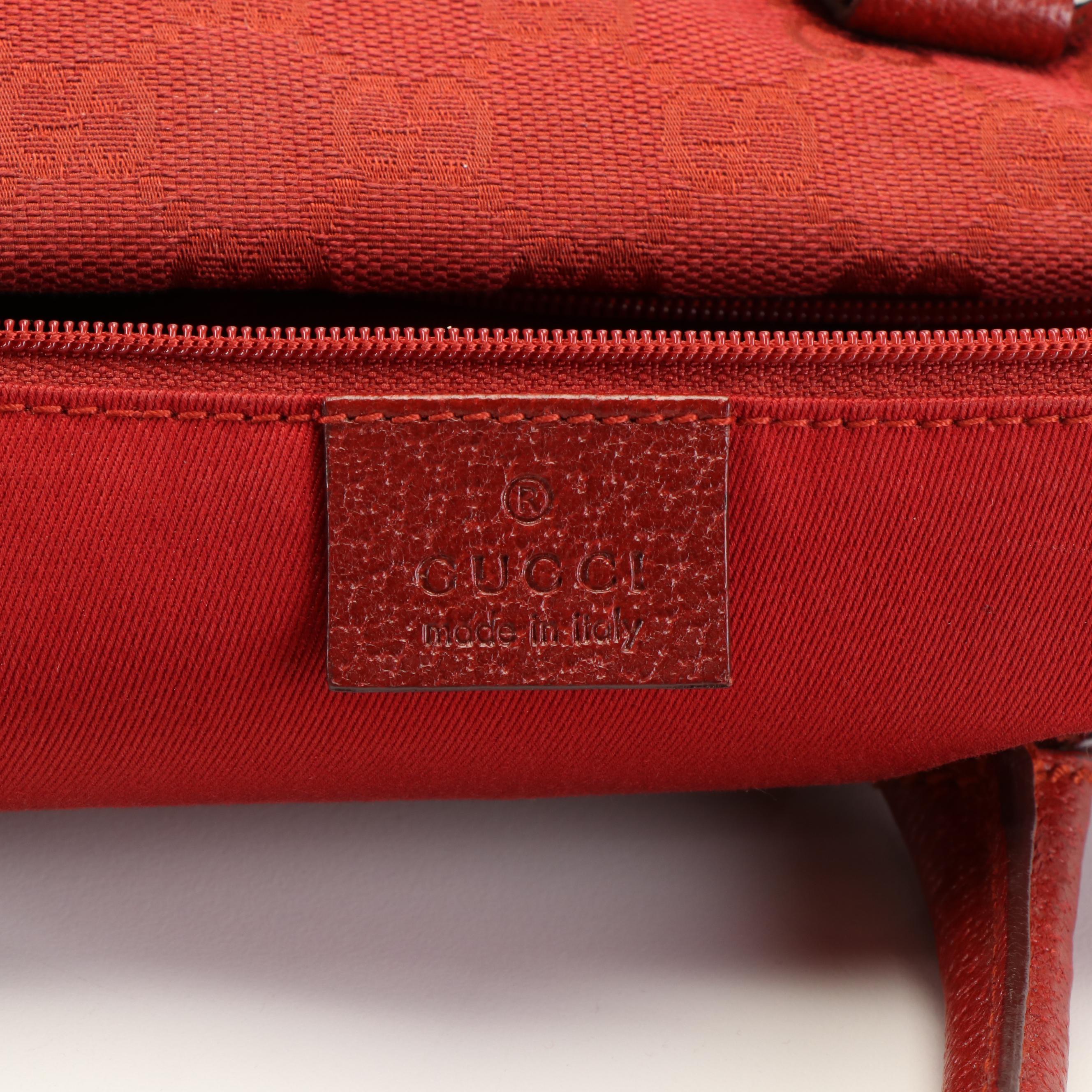 Gucci Red Monogram GG Canvas Boston Bag | EBTH