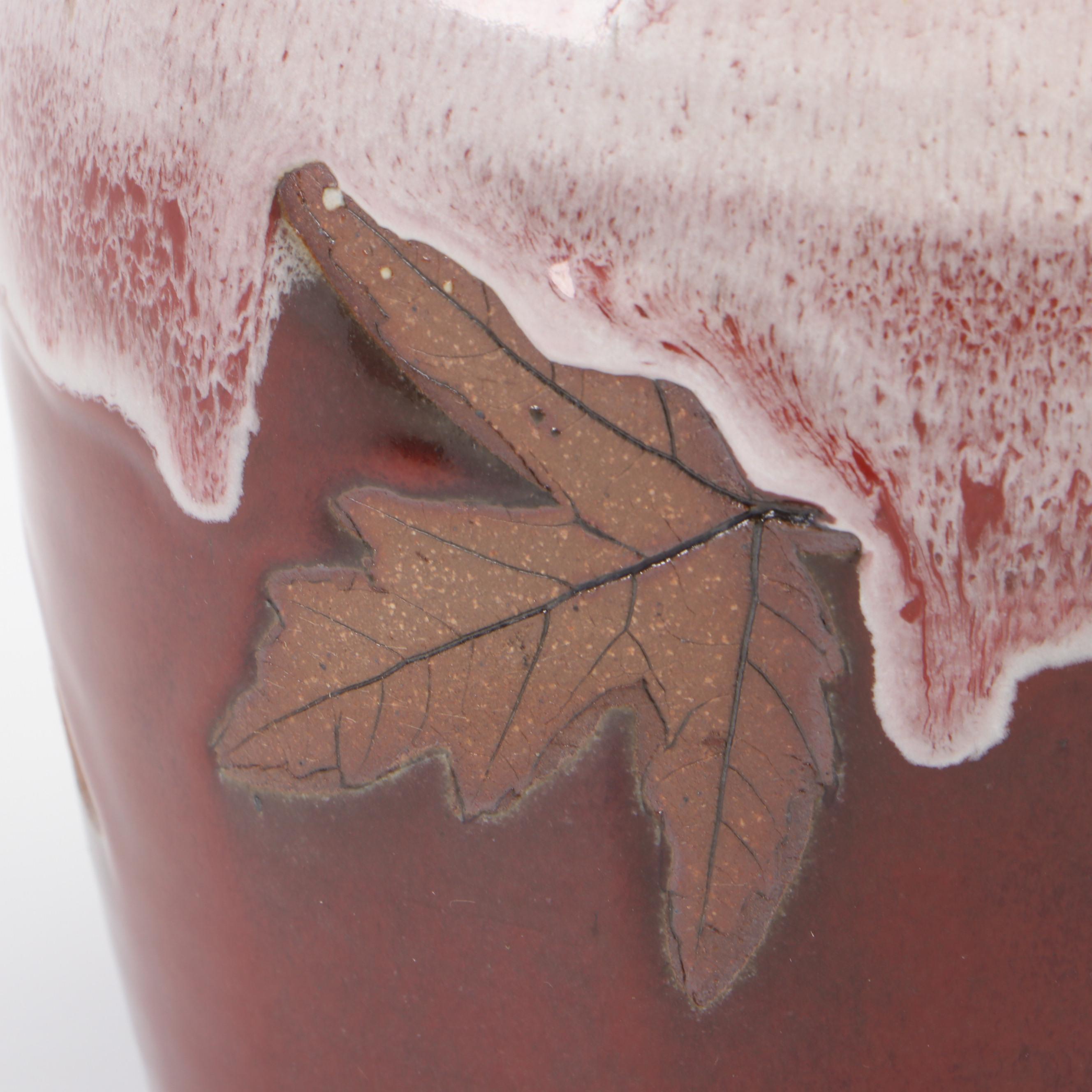 Robert Alewine Pottery Leaf Impressions Oil Lamp and Vase, 2006 | EBTH