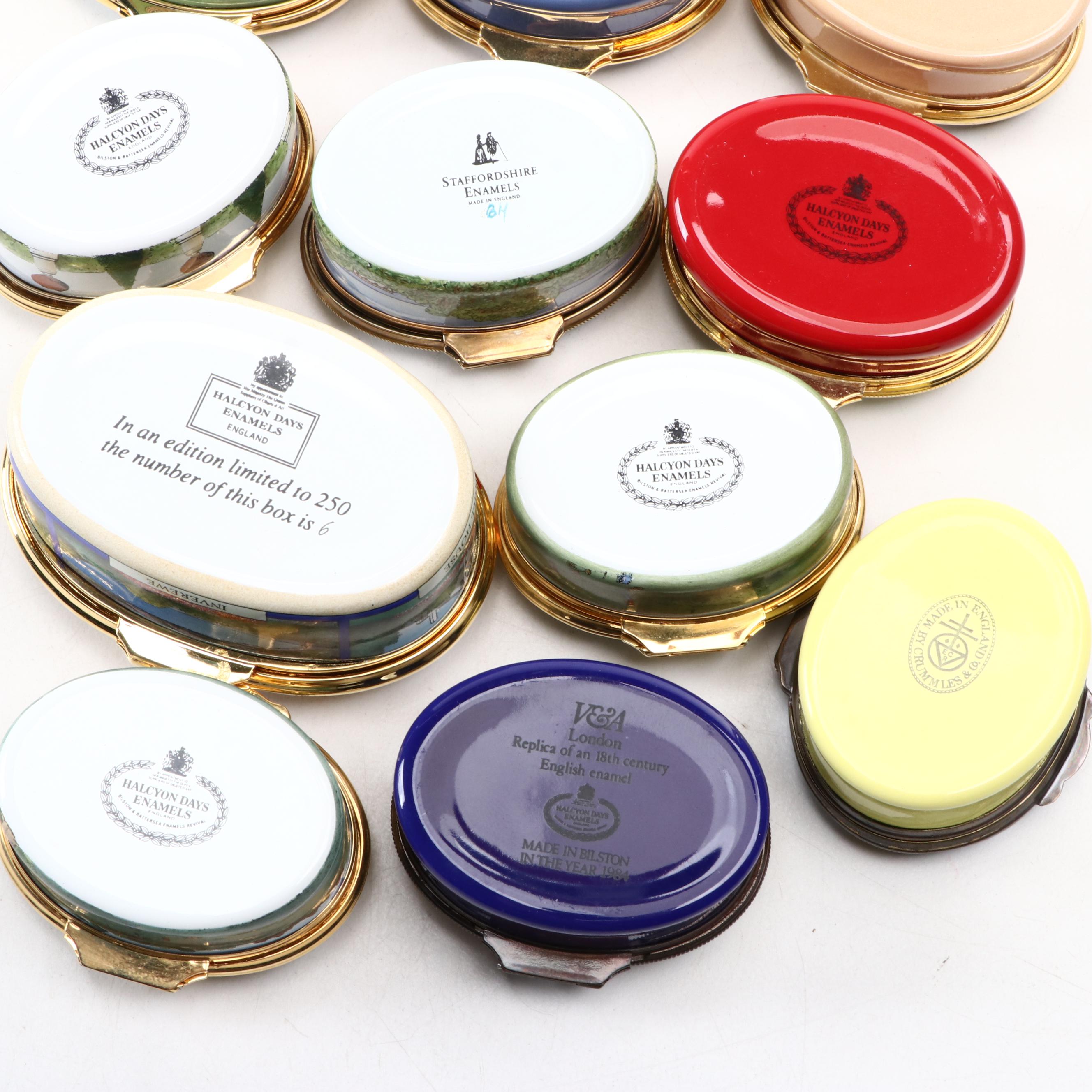 Halcyon Days, Crummles & Co. and Staffordshire Boxes Enamel Souvenir ...