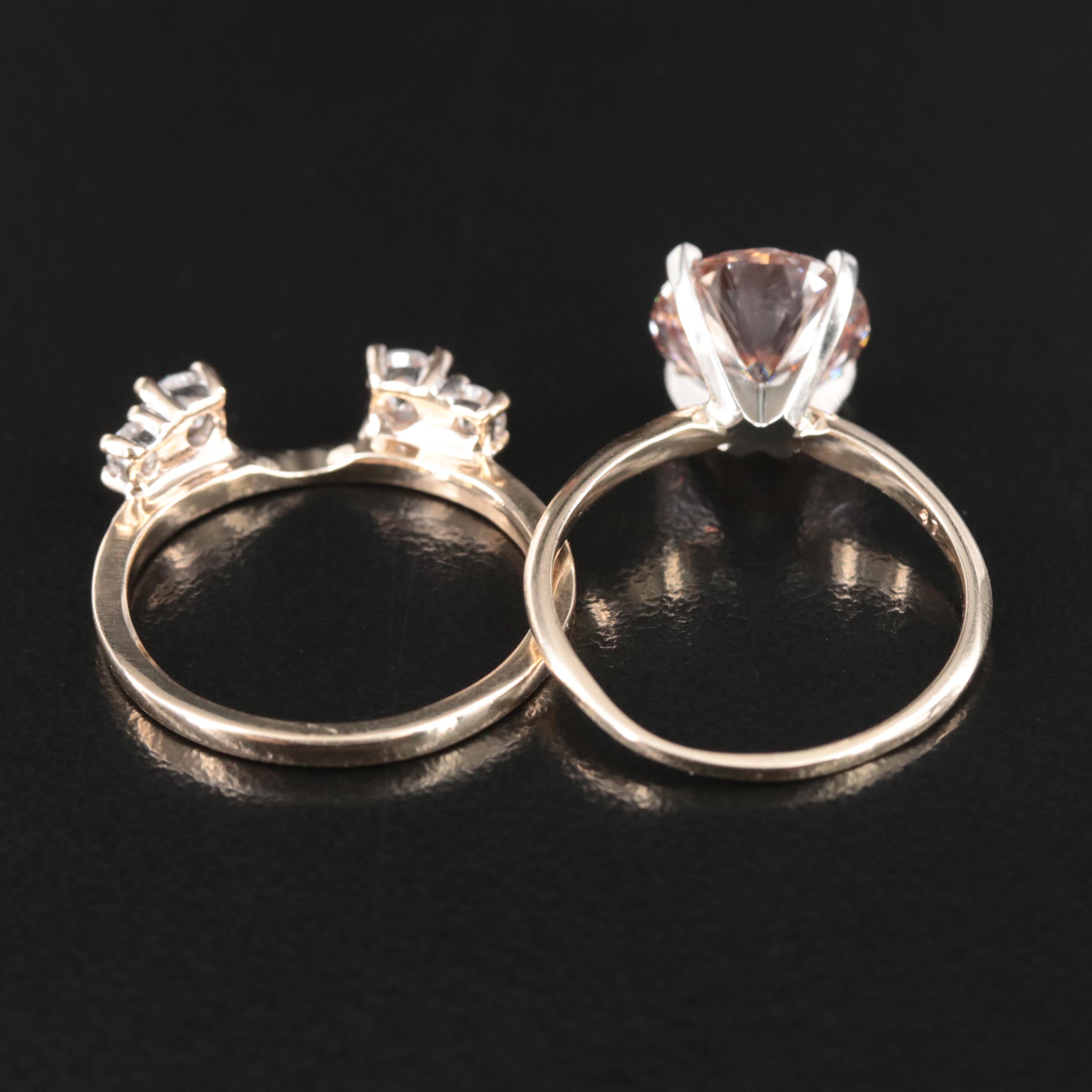 14K 3.56 CTW Diamond Ring Set with (Origin Undetermined) Fancy Color ...