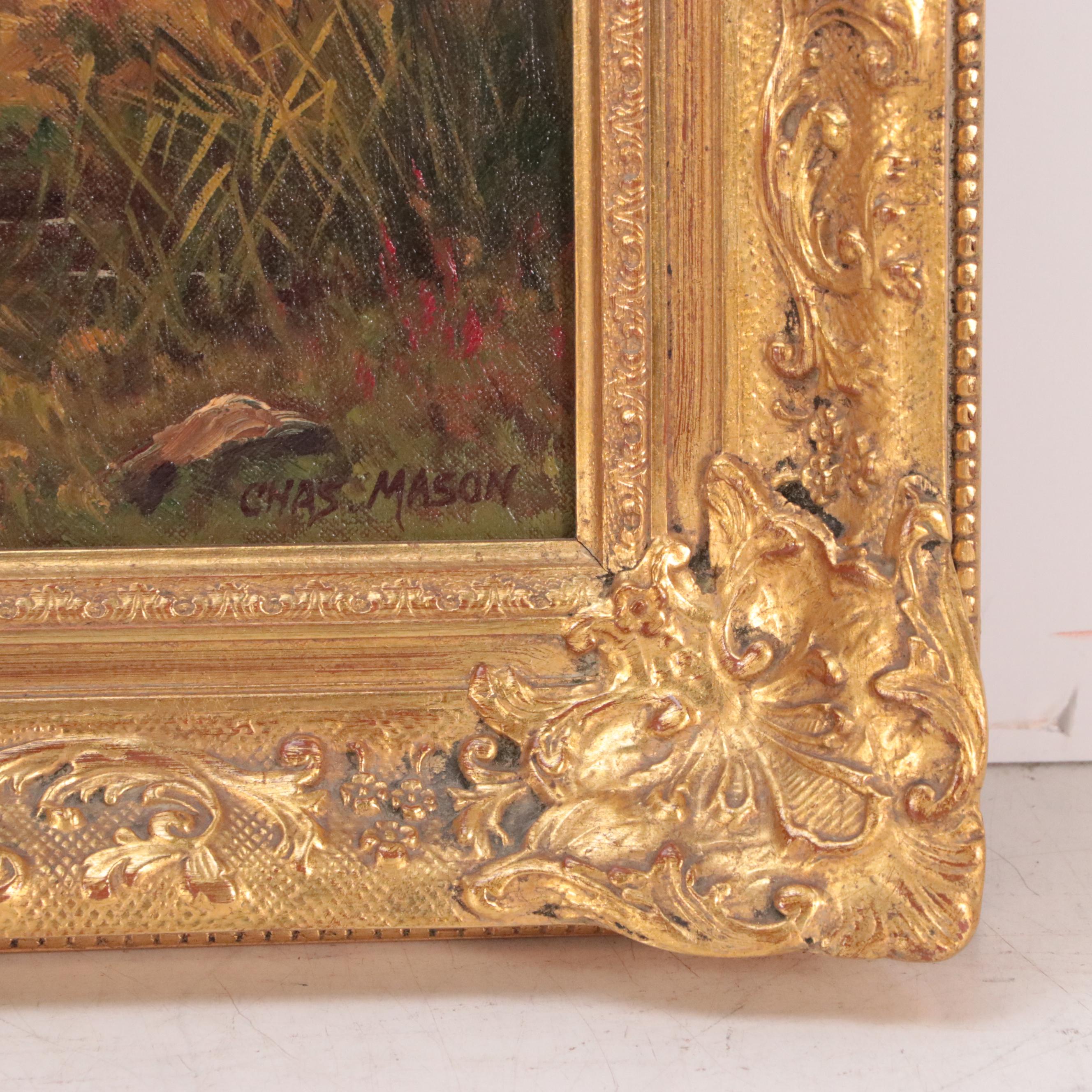 Charles Mason Pastoral Landscape Oil Painting, Late 20th Century ...