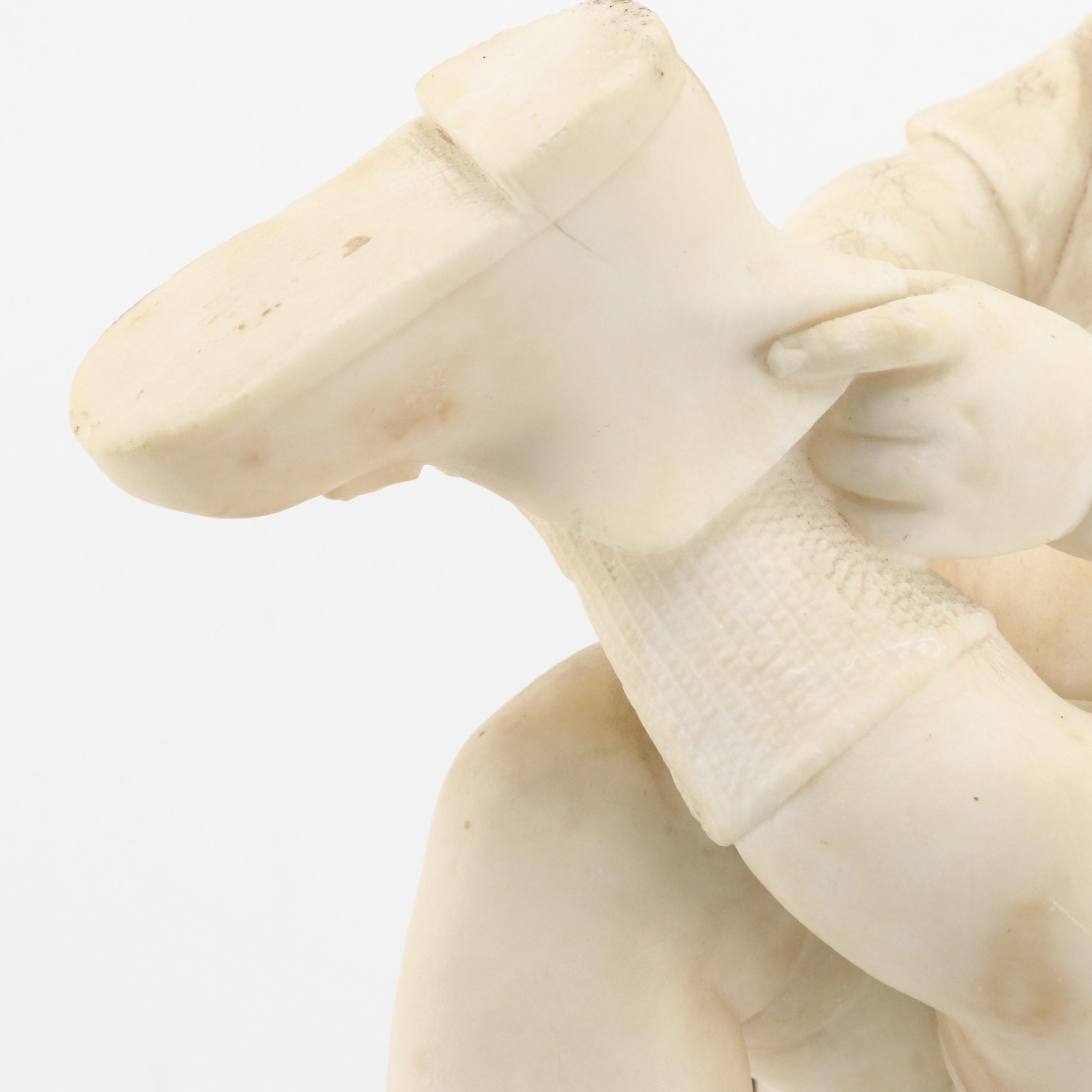 Guglielmo Pugi Alabaster Sculpture of Young Girl With Shoe, Circa 1900 ...
