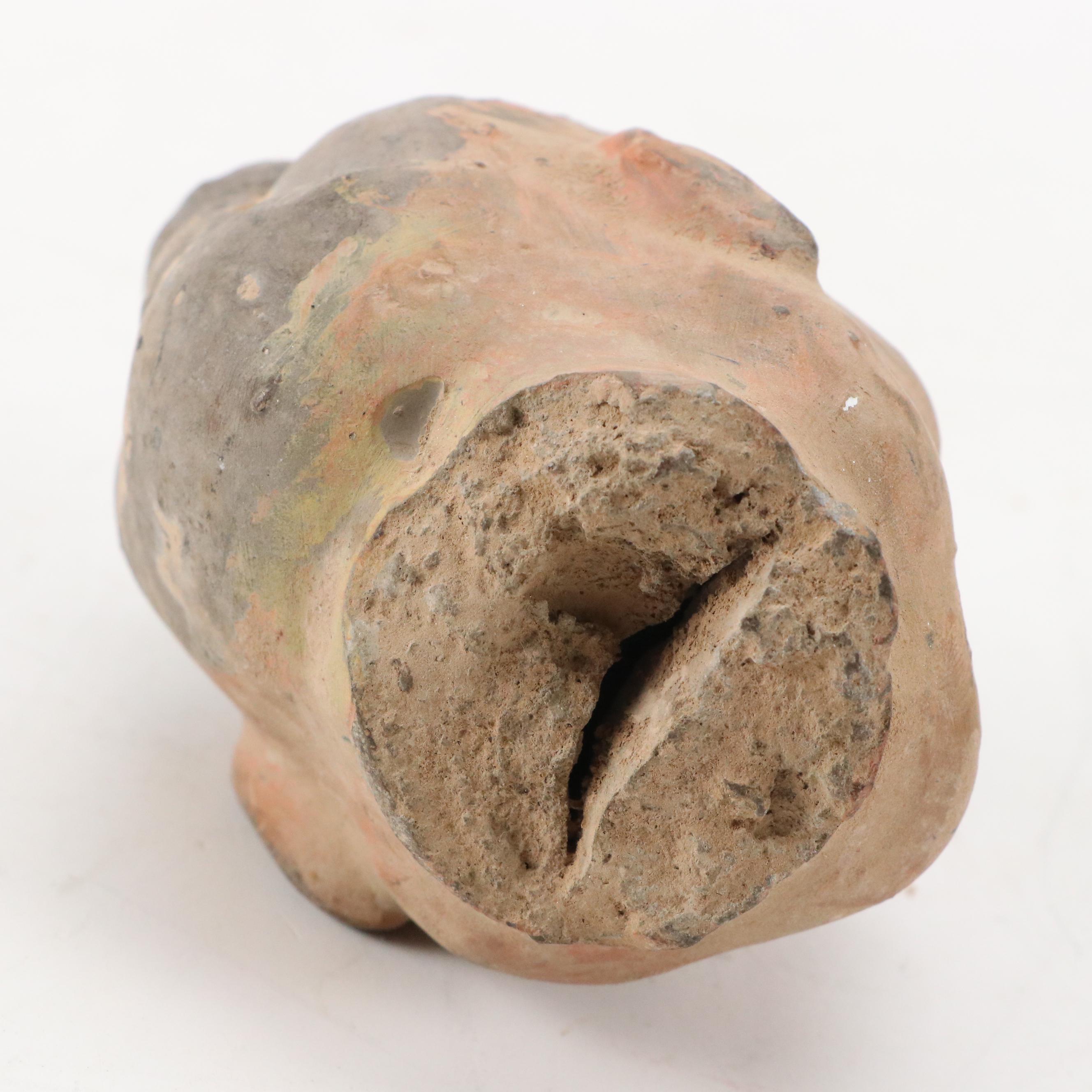 Antique Chinese Polychrome Pottery Head | Everything But The House