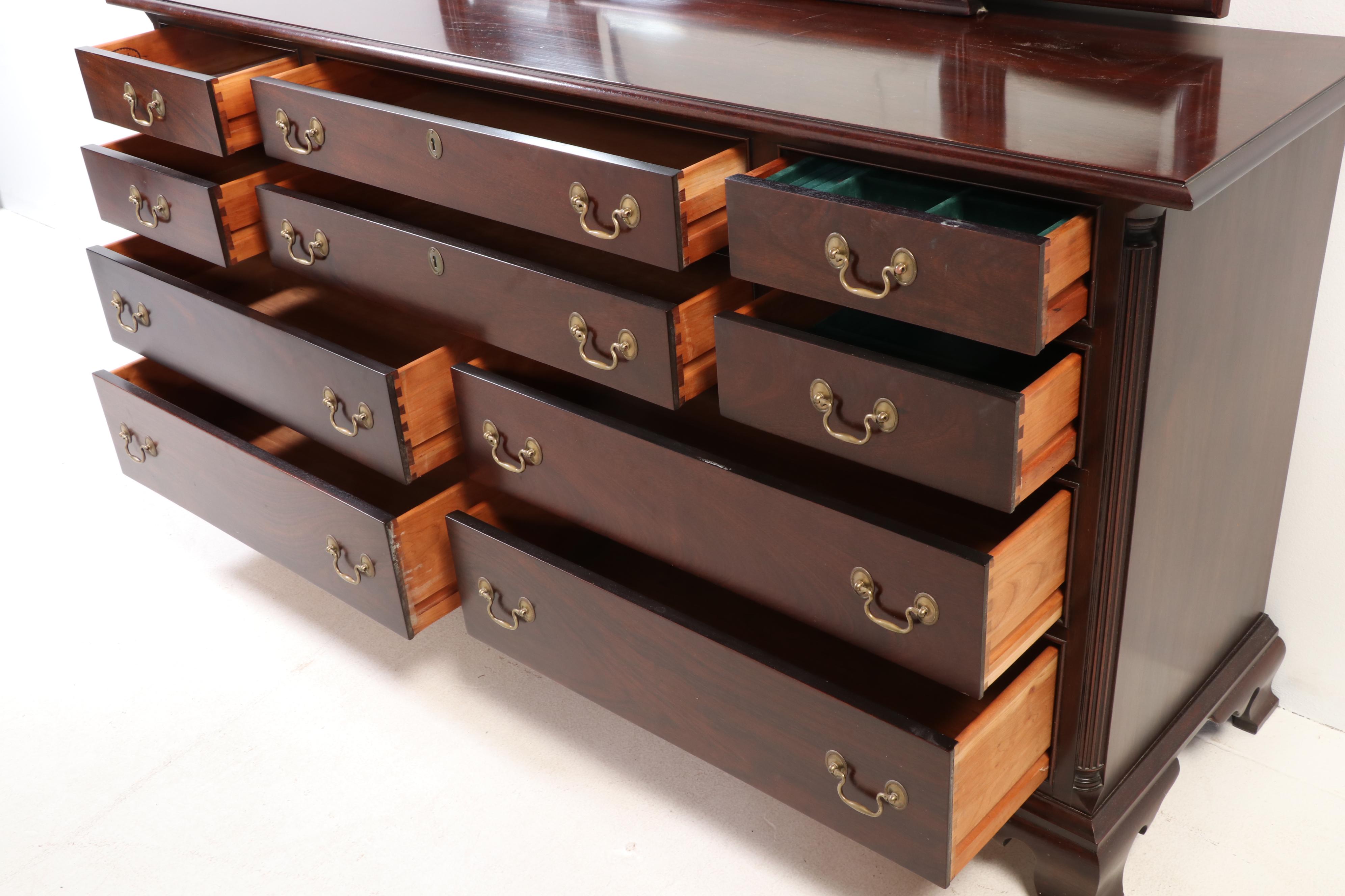 Stickley Chippendale Style Mahogany Dresser with Trifold Mirror | EBTH