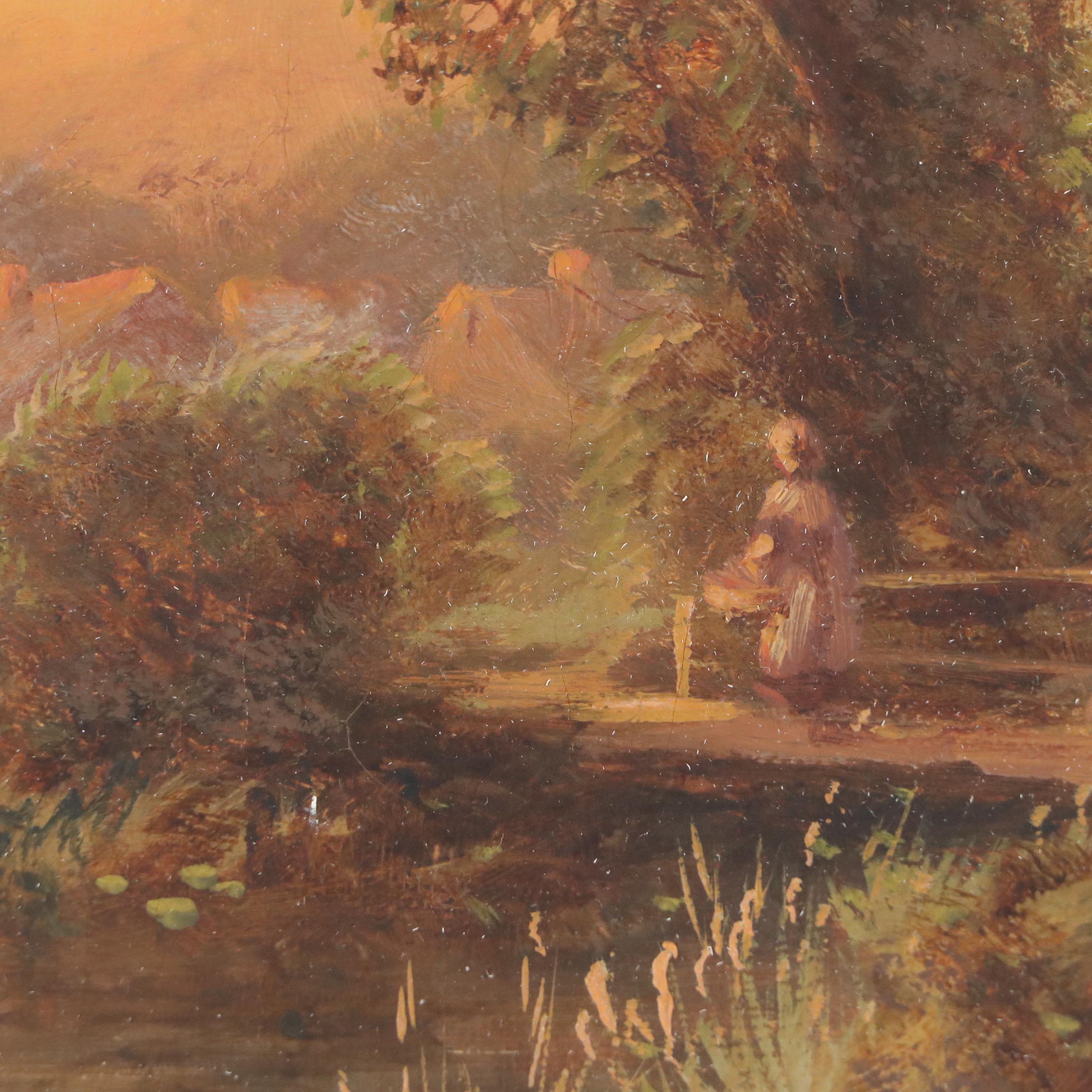 Robert R. Fenson Bucolic Landscape Oil Painting, Circa 1900 | EBTH