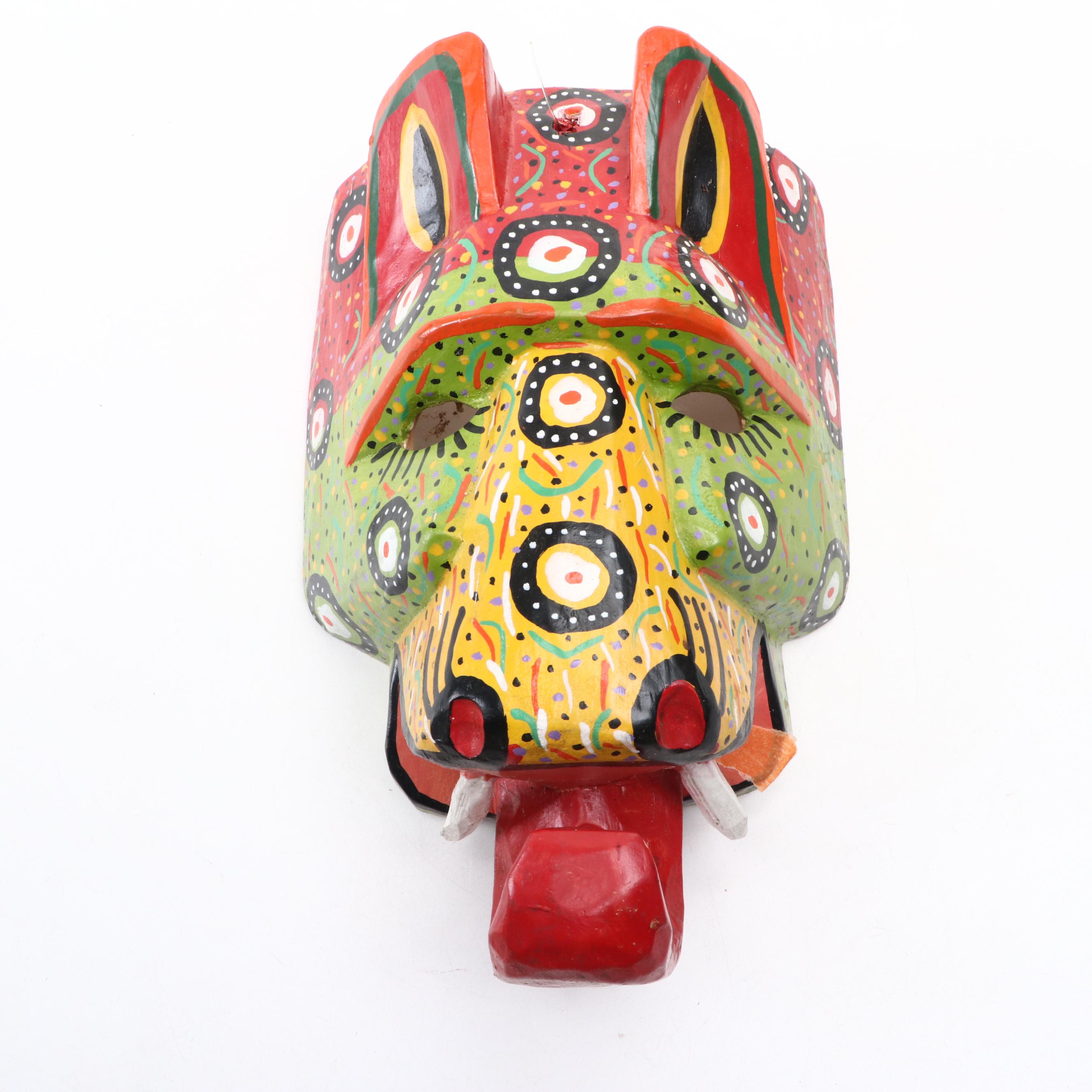 Hand Painted Guatemalan Carved Wood Masks | EBTH