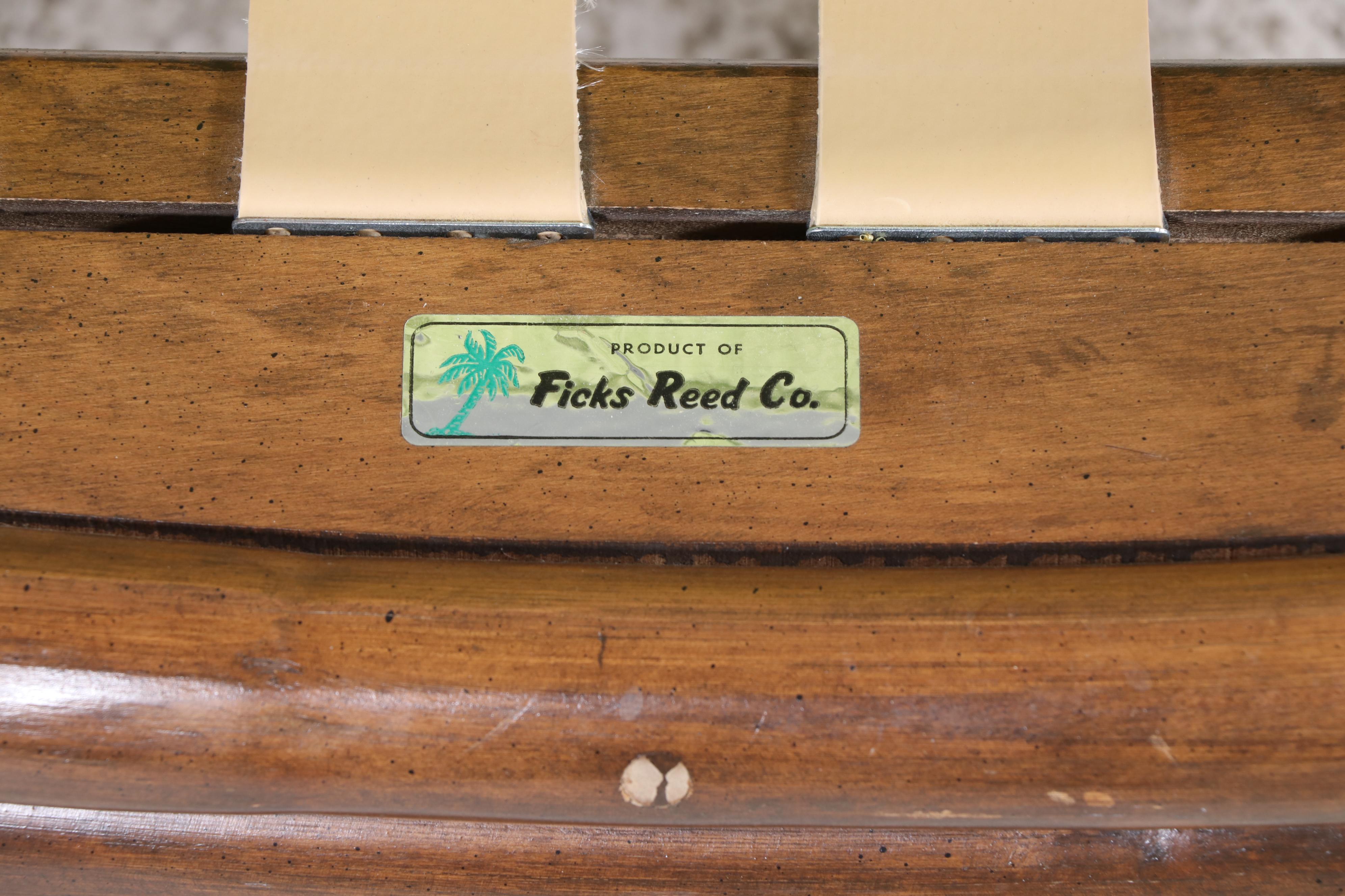 Two Ficks Reed Co. Modernist Rattan Lounge Chairs with Ottoman | EBTH