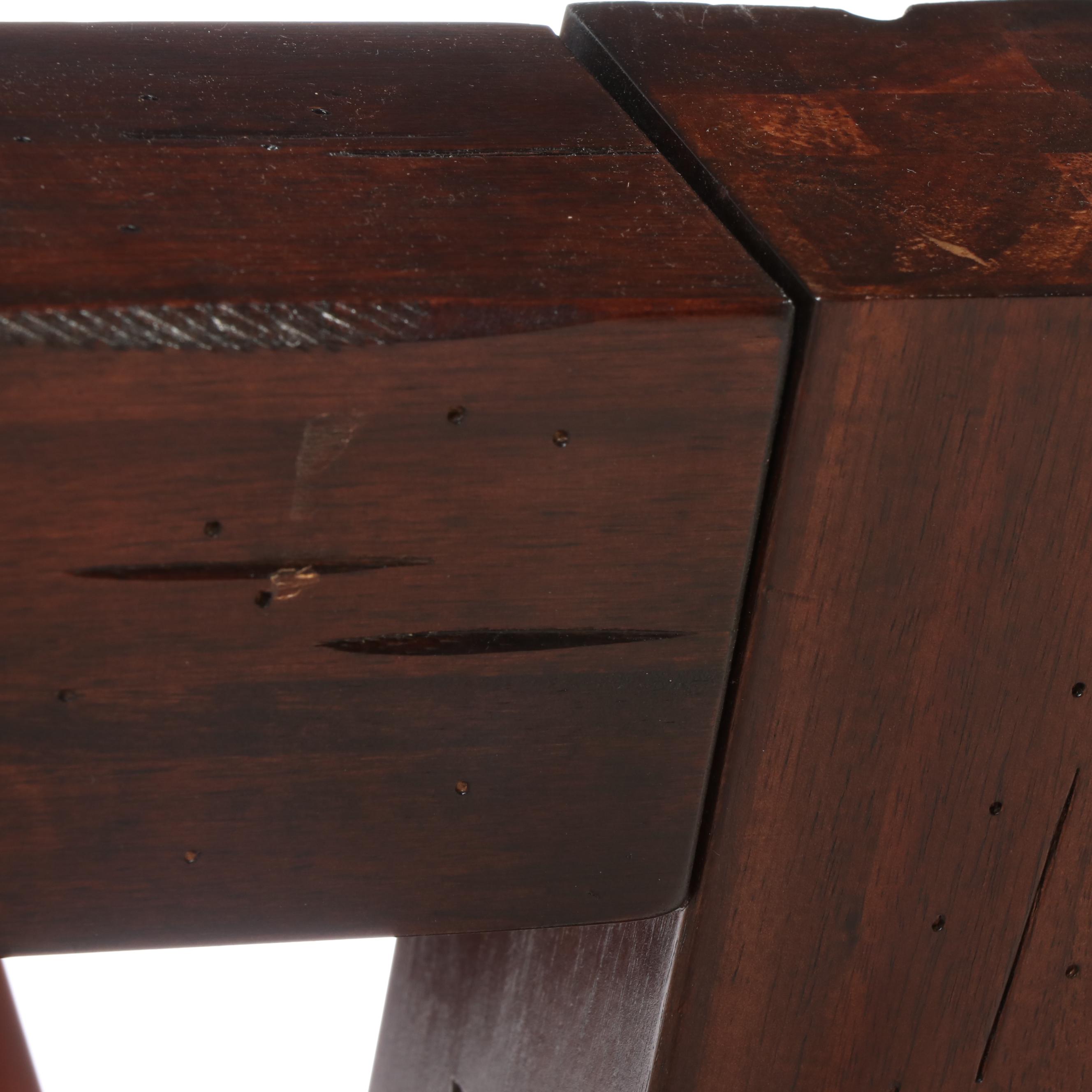 Contemporary Hardwood and Glass "X" Base Dining Table | EBTH