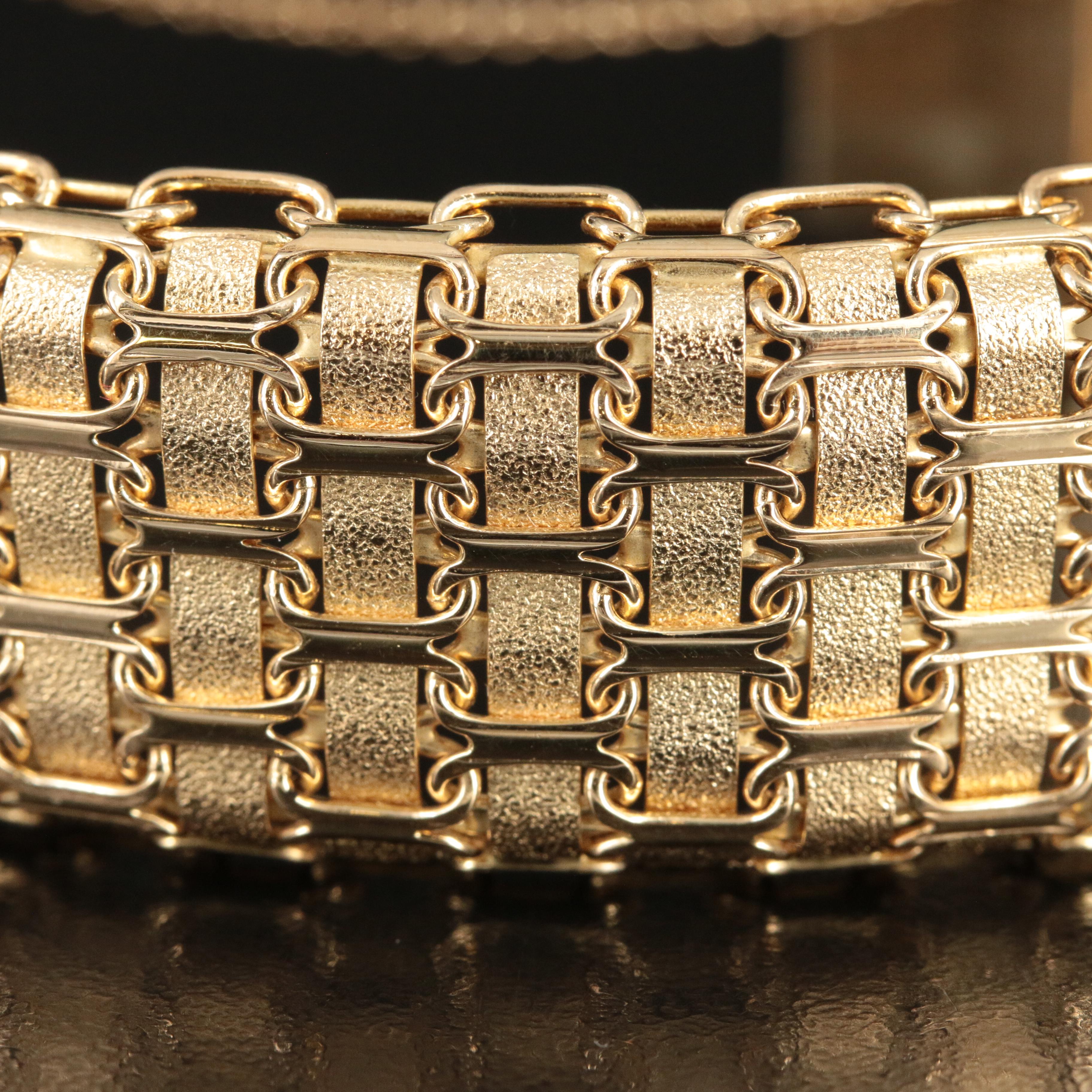 Italian 14K Woven Mesh Bracelet | EBTH