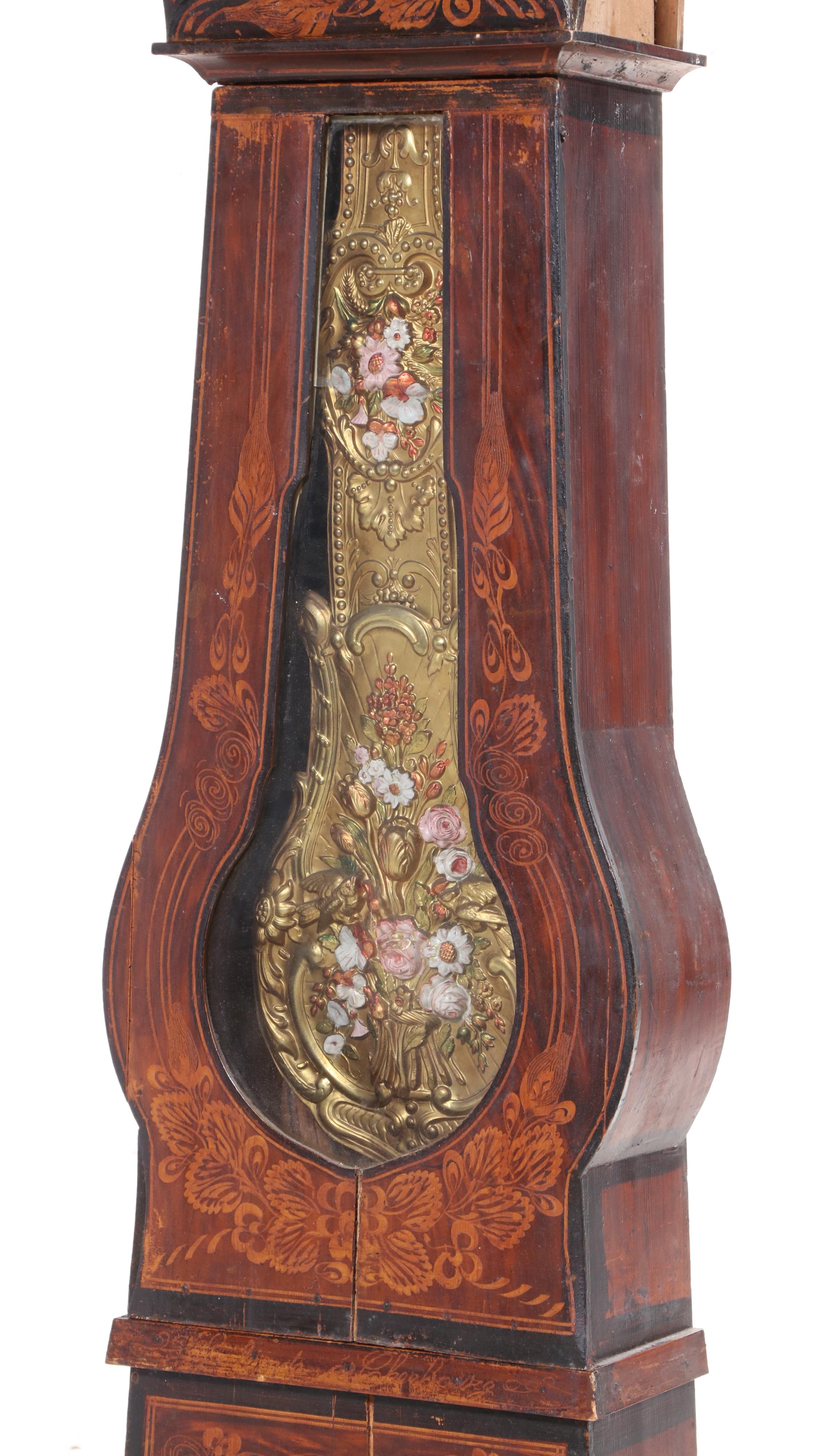 Heuzard French Painted Case Comtoise Grandfather Clock, 18th-19th ...