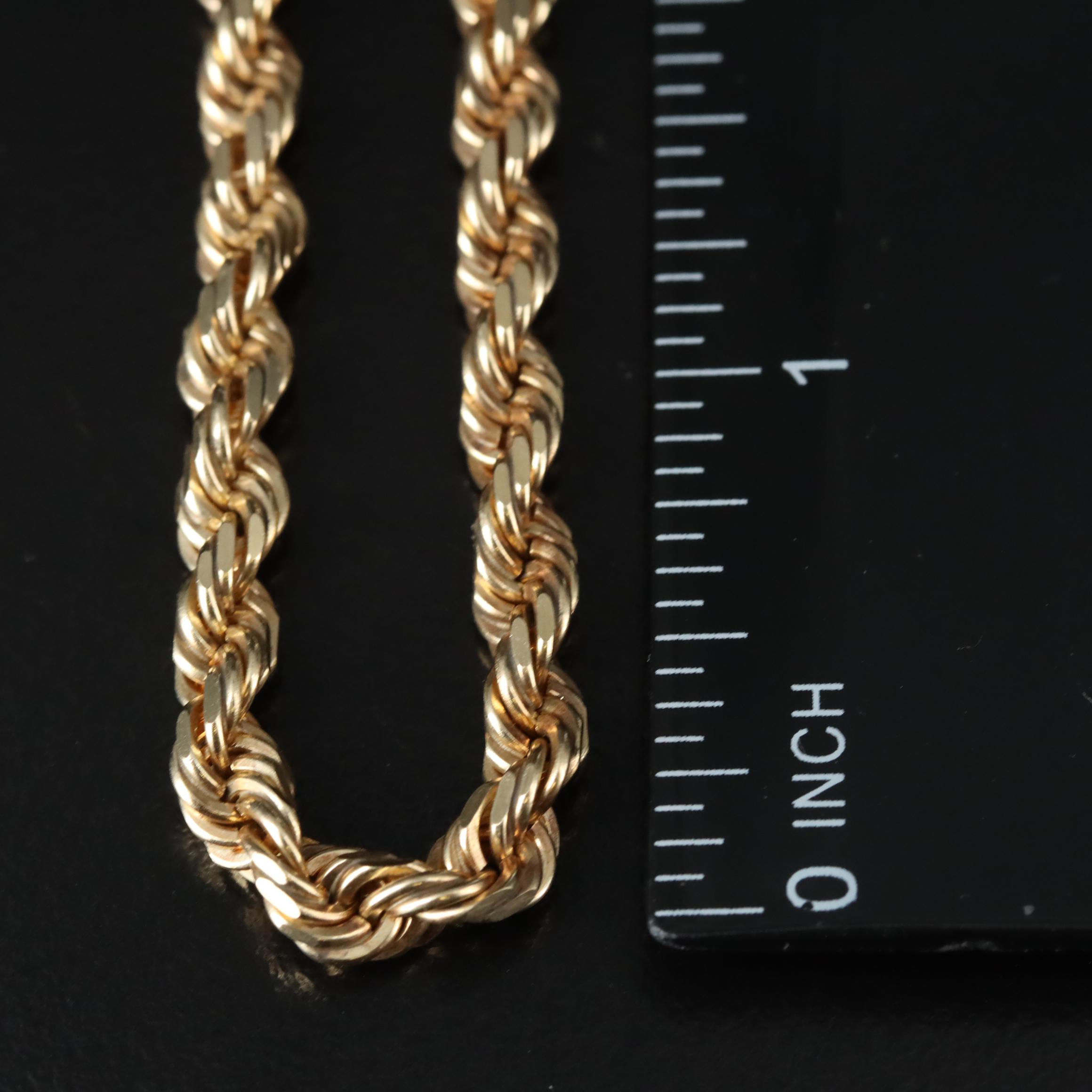 10K Rope Chain Necklace | EBTH