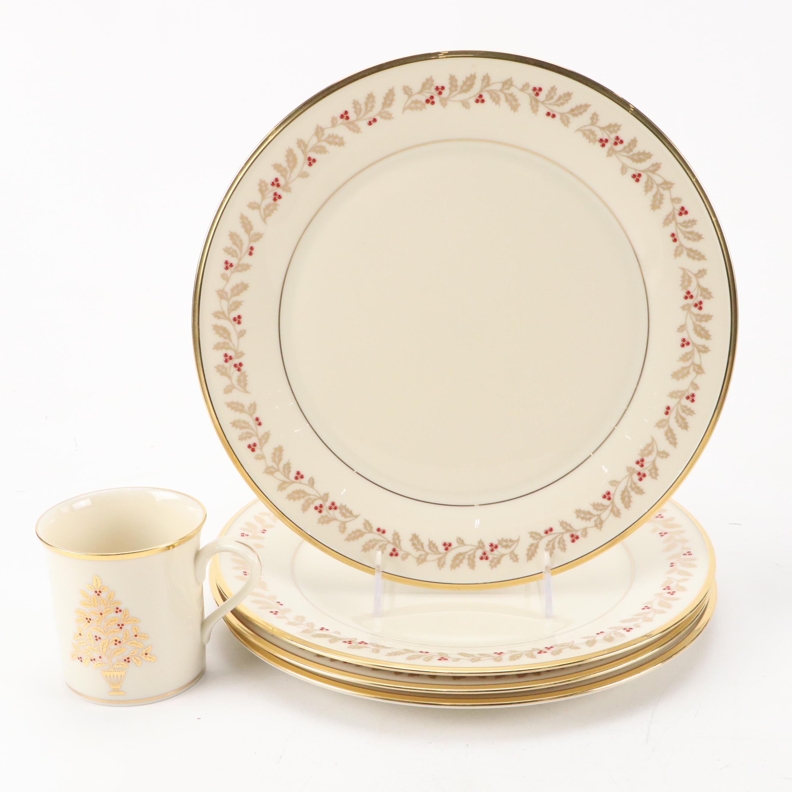 Lenox "Eternal Christmas" Porcelain Dinnerware with More Table Setting ...