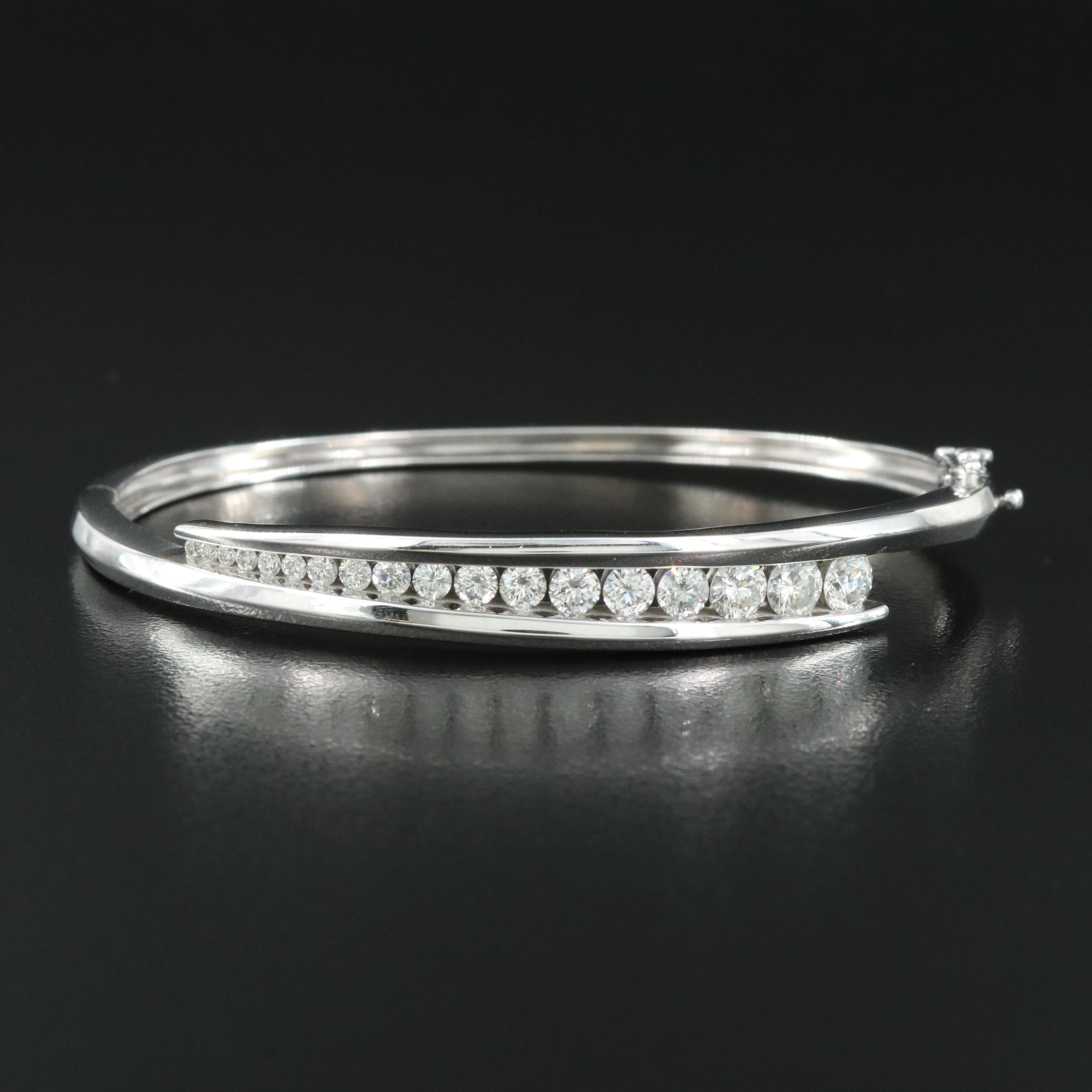 14K 2.10 CTW Diamond Hinged Bangle | EBTH