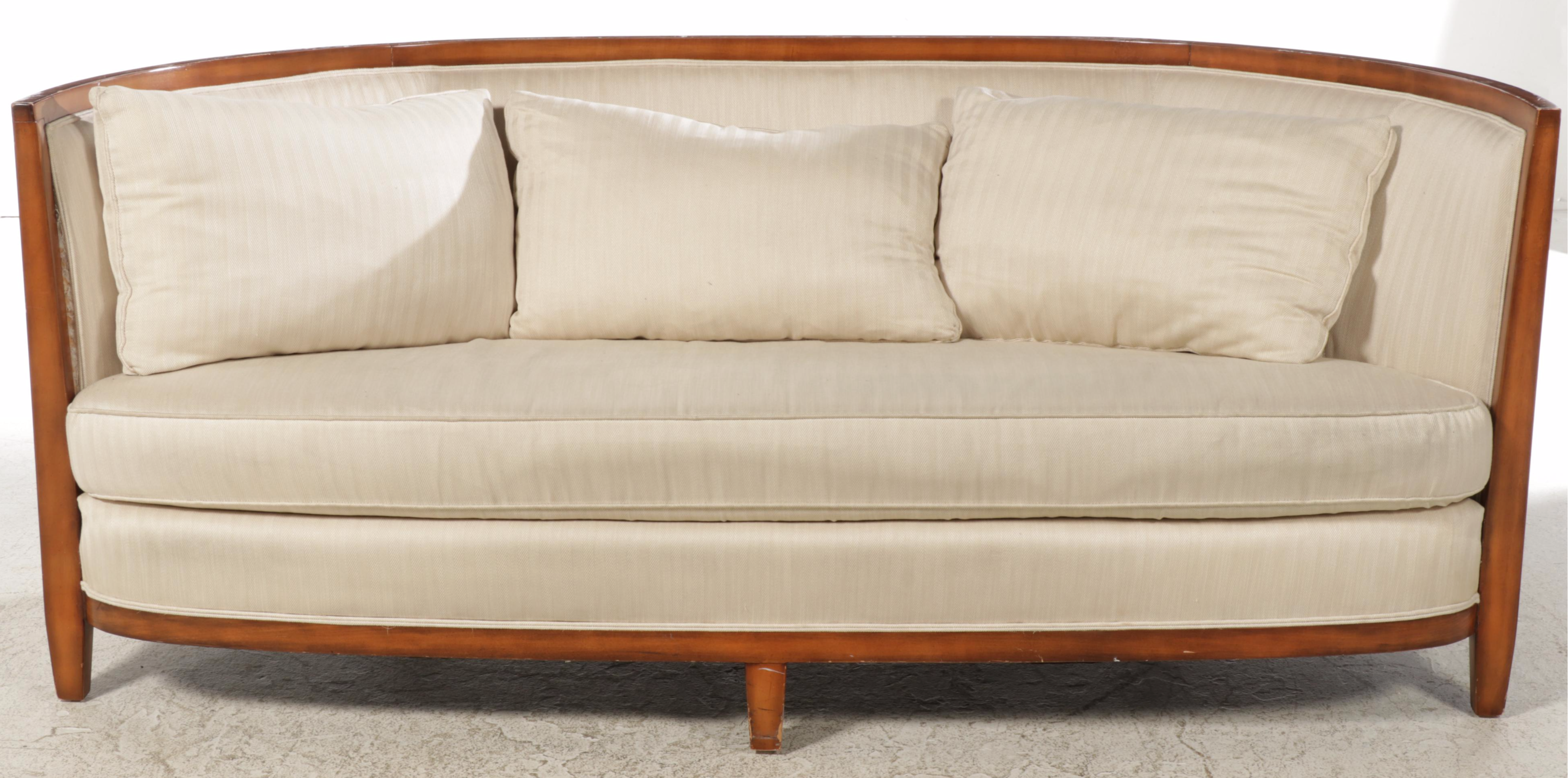 EJ Victor Curved Sofa in Ivory Twill | Everything But The House