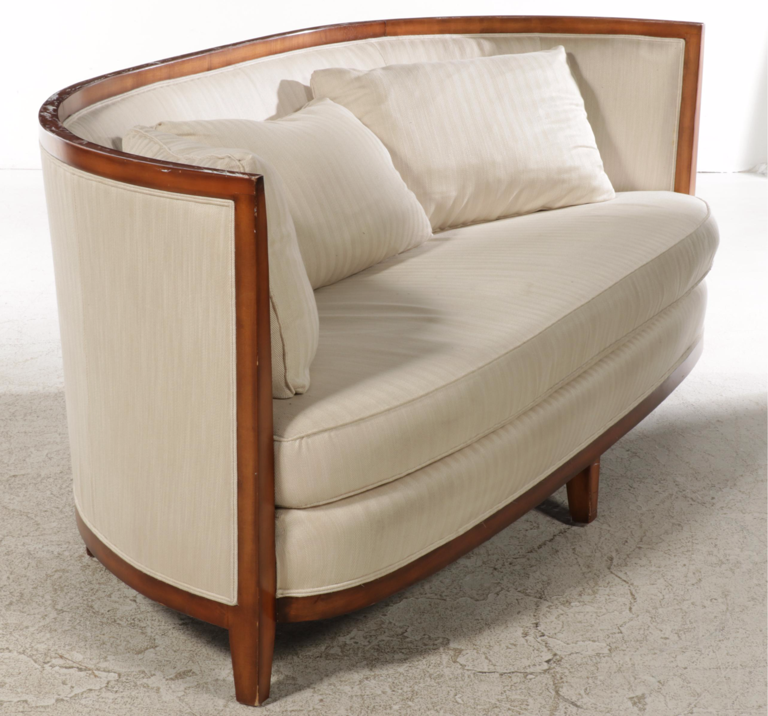 EJ Victor Curved Sofa in Ivory Twill | Everything But The House