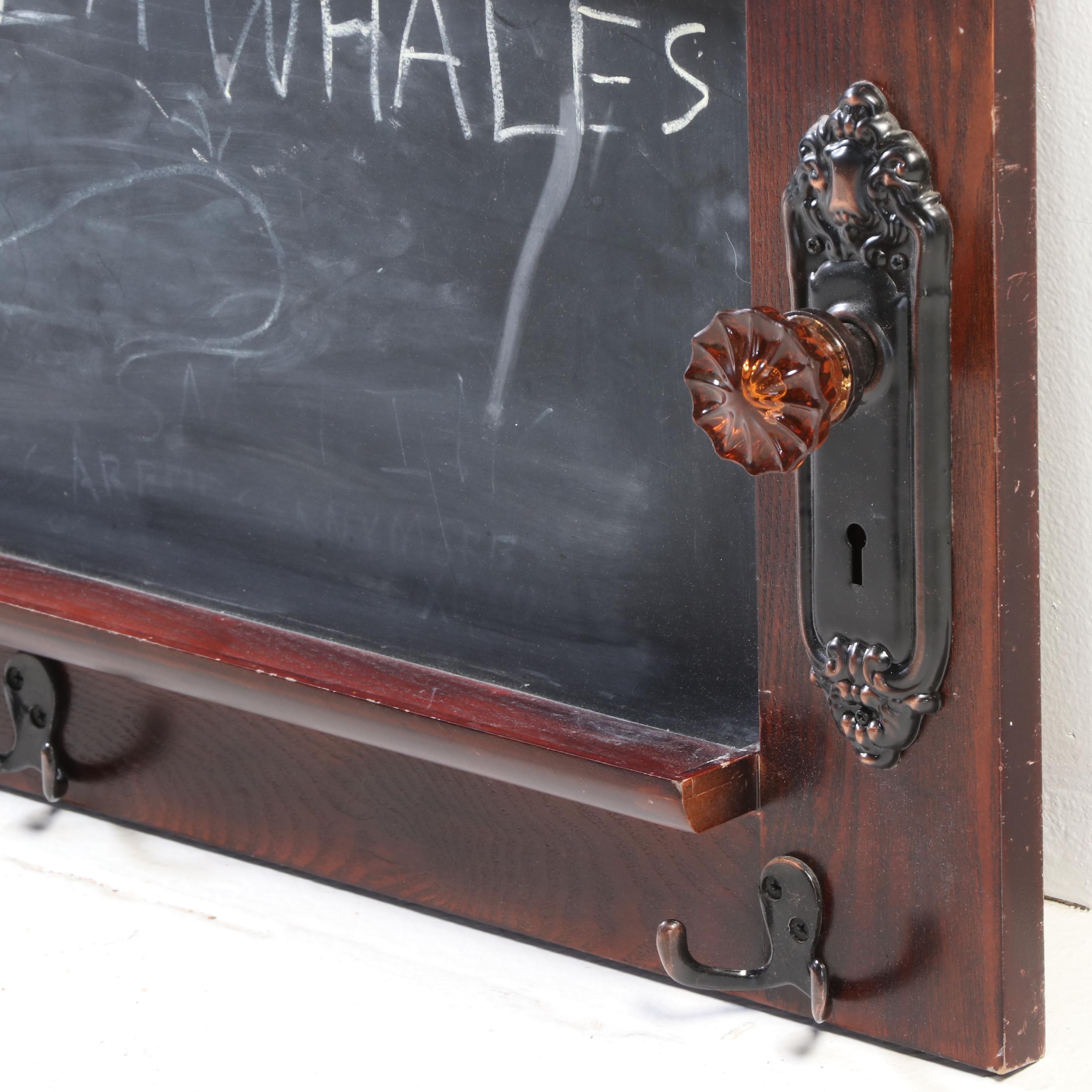 Architectural Style White-Painted Wall Panel Plus Chalkboard with Hooks ...