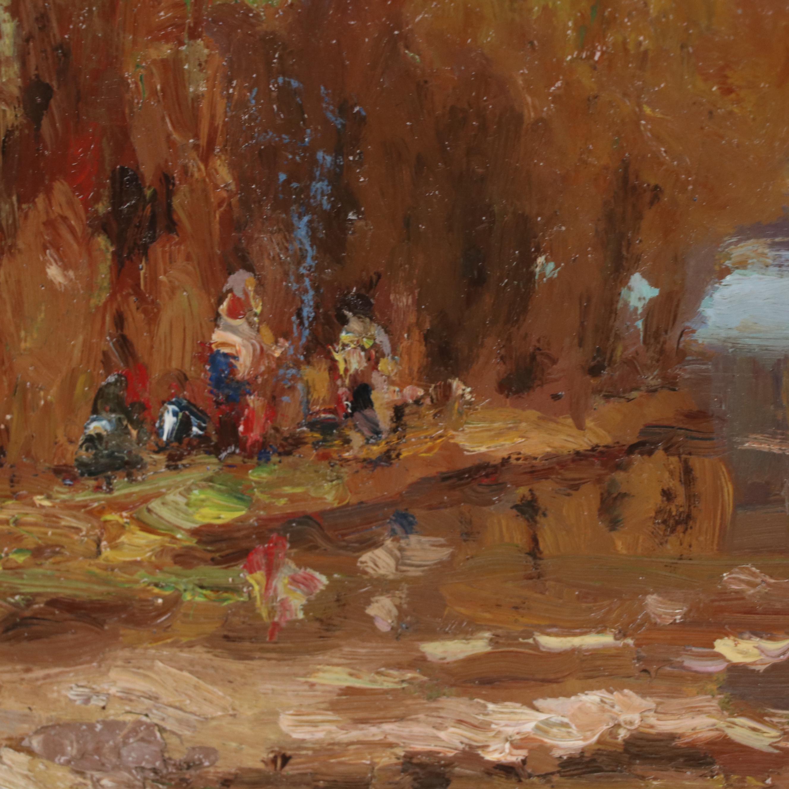 Charles Alfred Meurer Autumn River Landscape Oil Painting, 1933 | EBTH