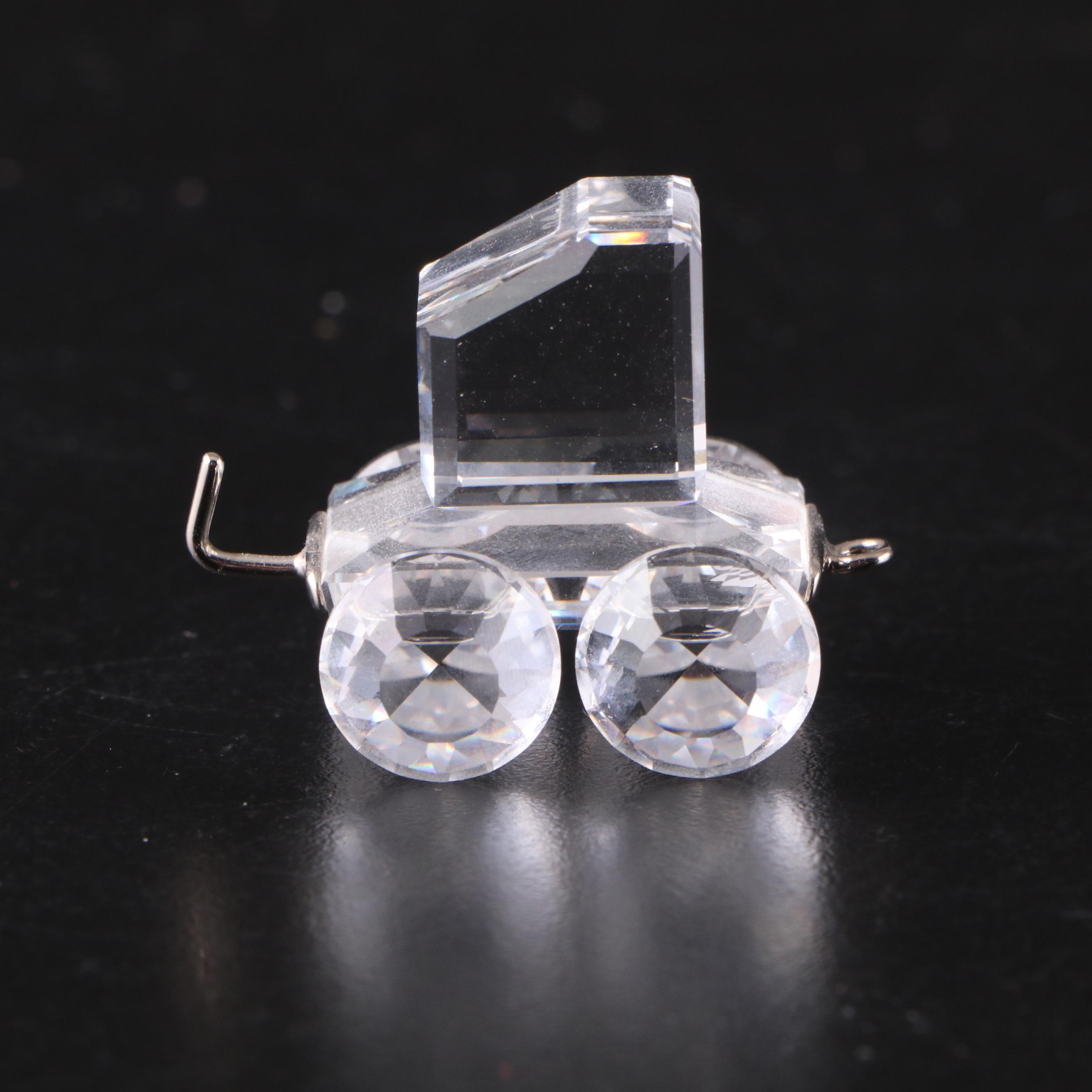 Swarovski Crystal Train Figurines with Mirror Track Base, Late 20th ...