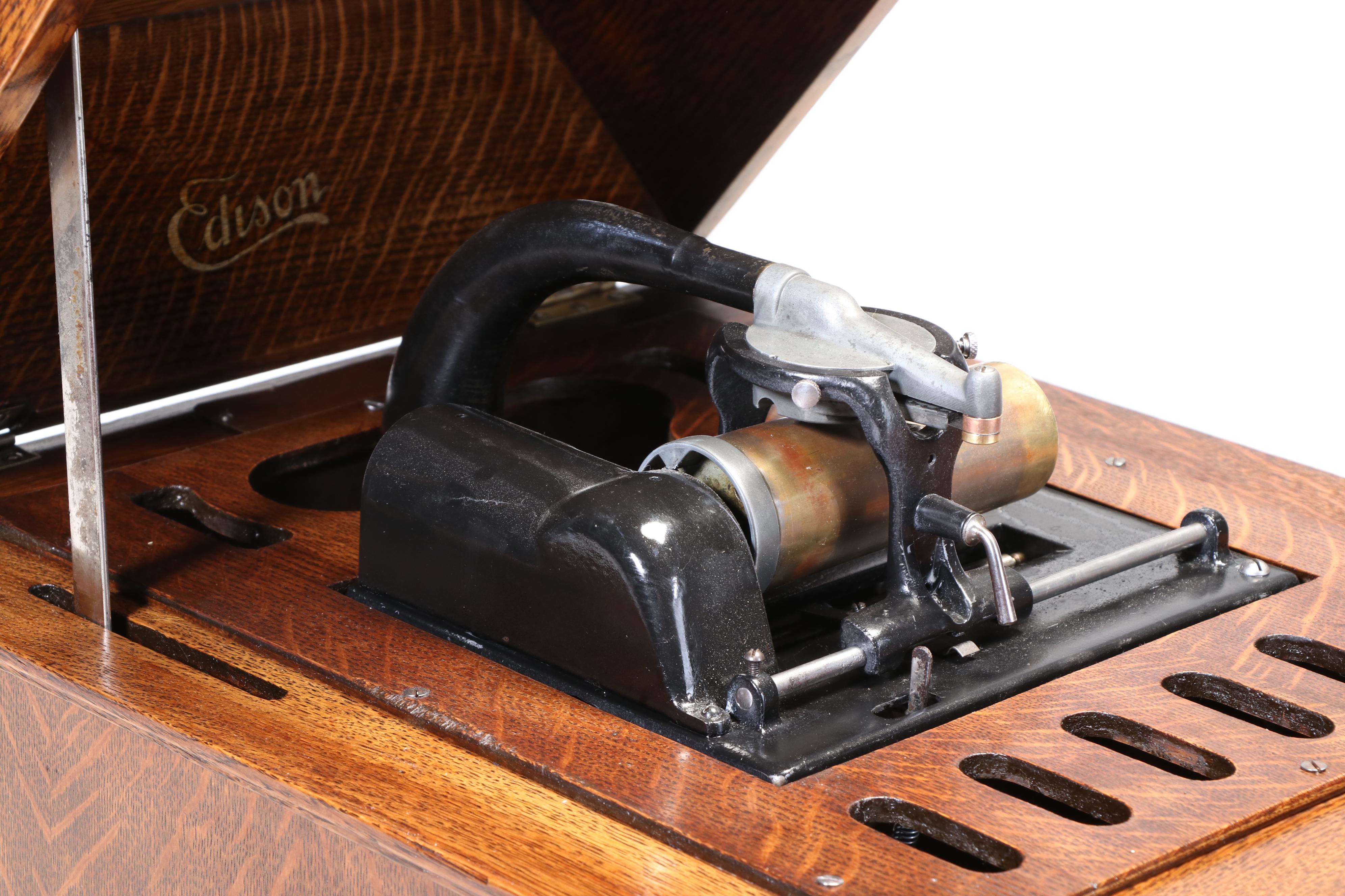 Edison Amberola Quartersawn Oak Floor Standing Phonograph Early 20th