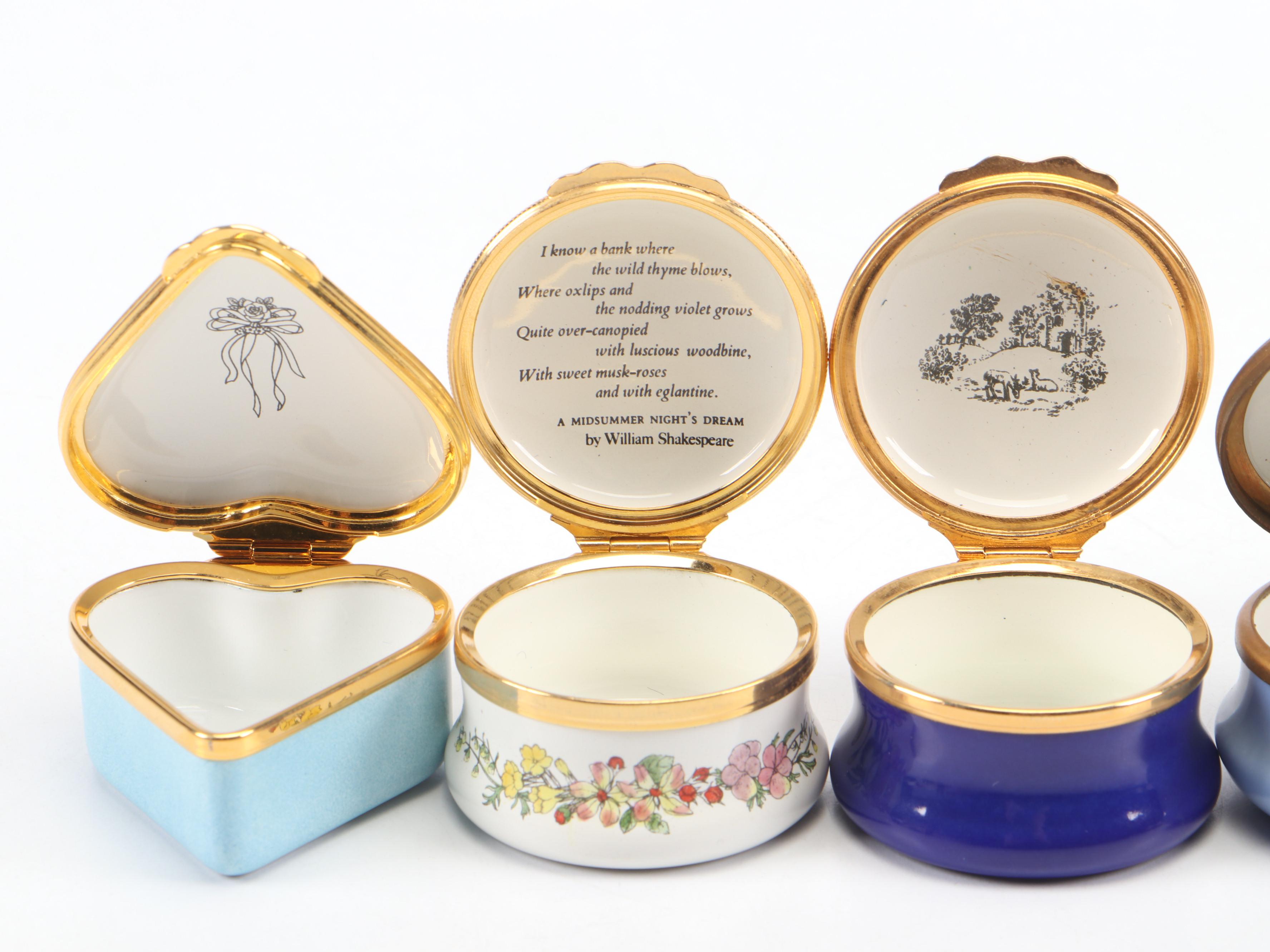 Halcyon Days Enamel Boxes Featuring Floral Quotation Designs | EBTH