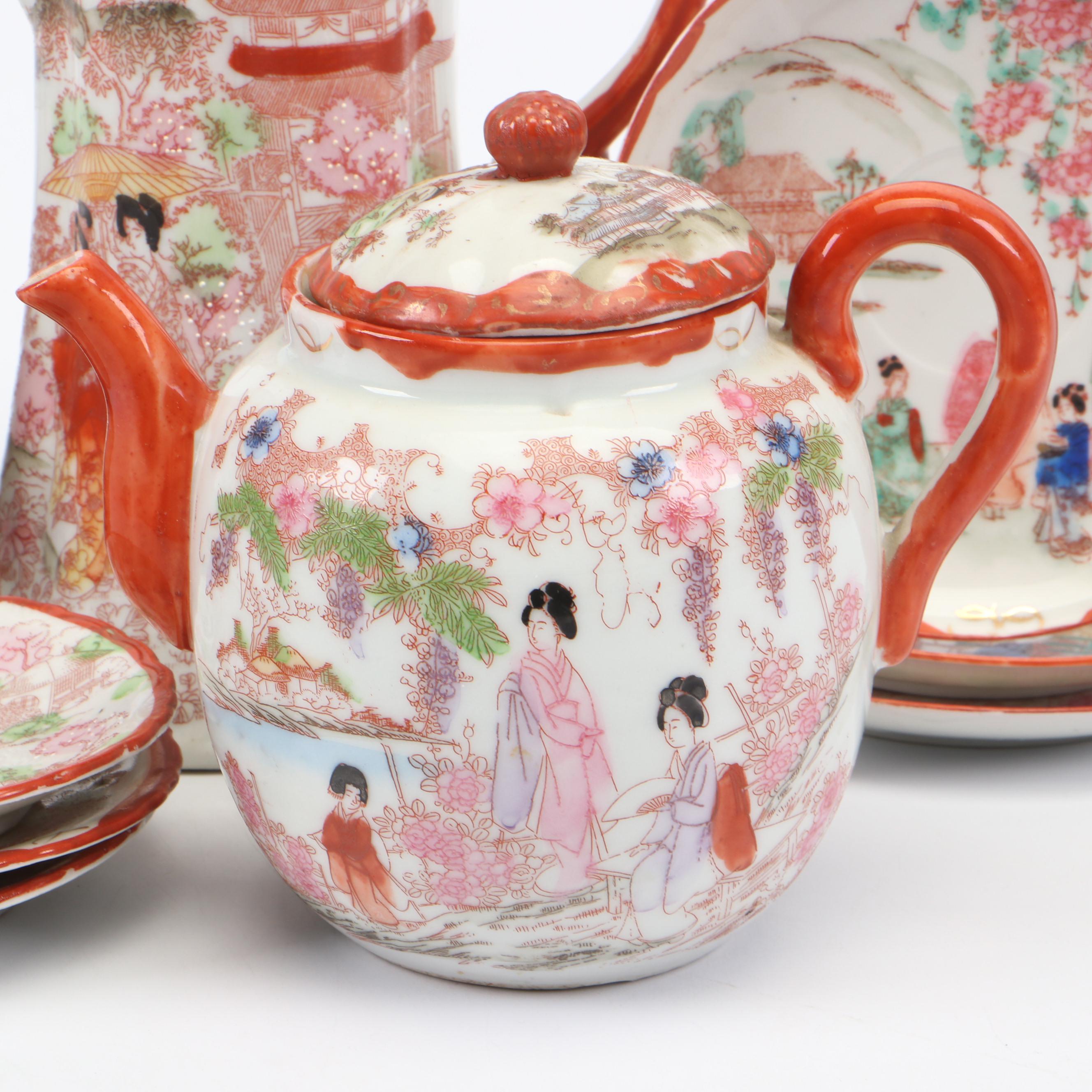 Japanese Kutani Geisha Girl Hand-Painted Porcelain Tea and Coffee ...