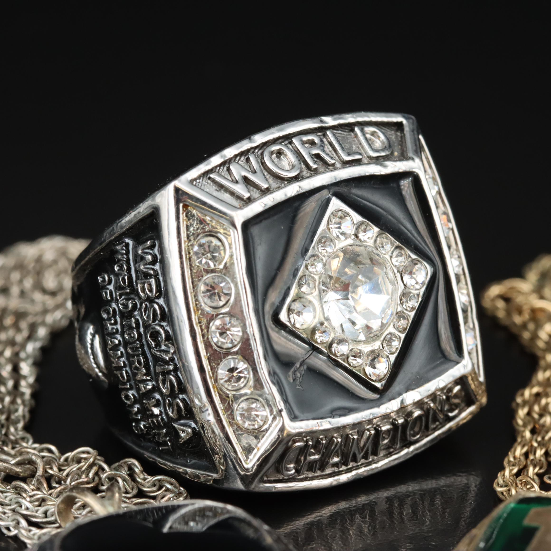 World Champion Themed Necklaces and Ring Including Sterling, Spinel ...