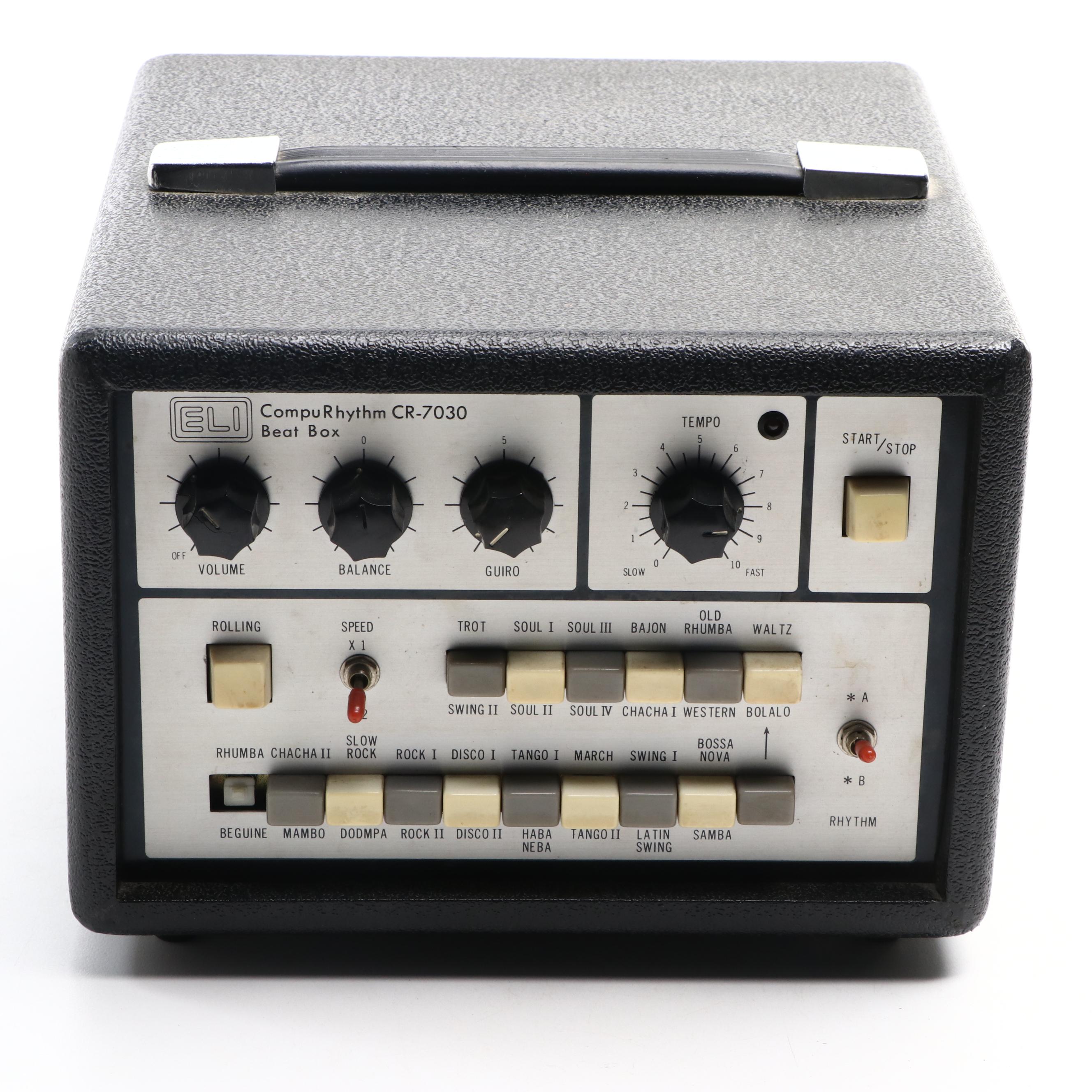 ELI CompuRhythm CR-7030 Beat Box Drum Machine with Cables and Pedal ...