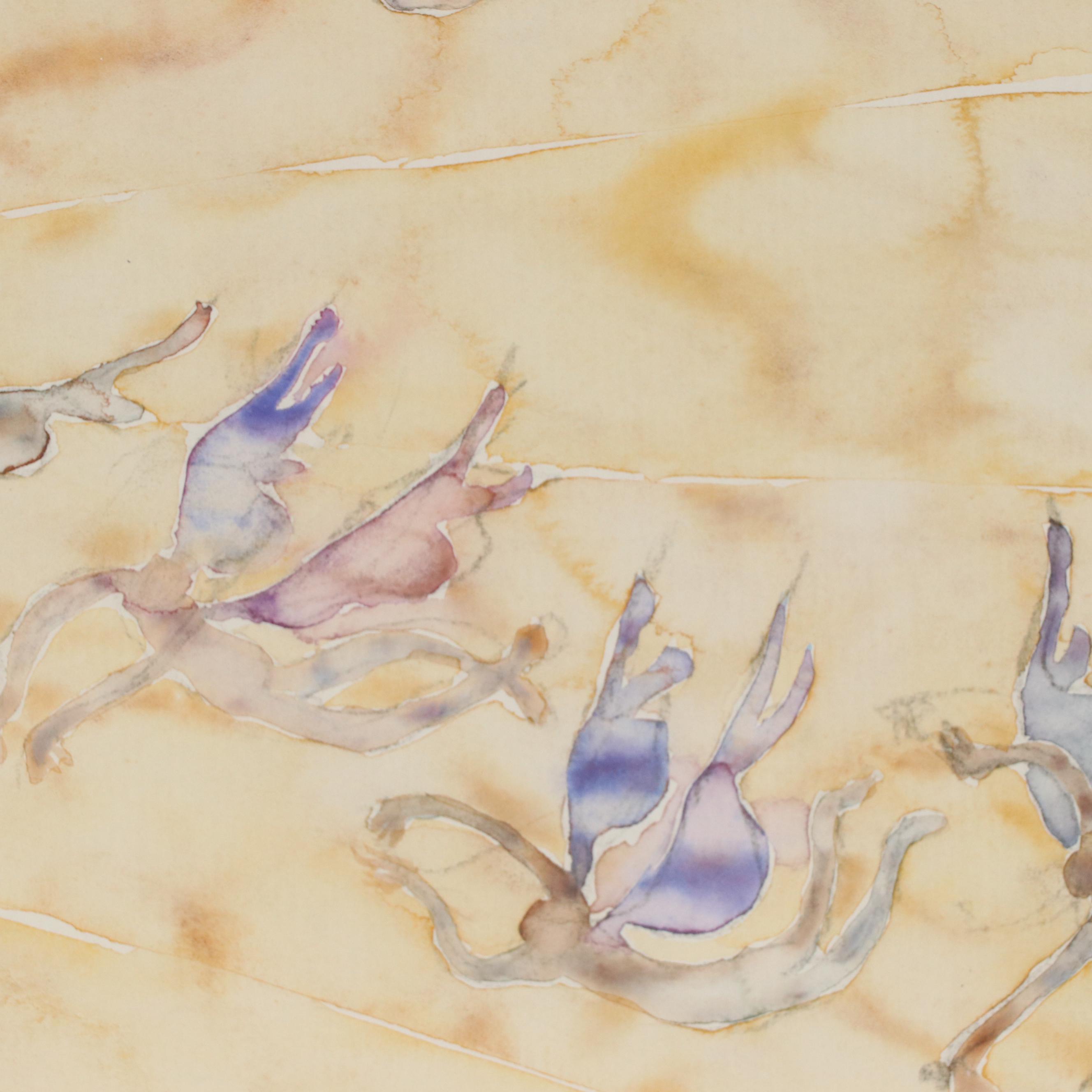 Walter Sorge Watercolor Painting "Angels," 1992 | EBTH