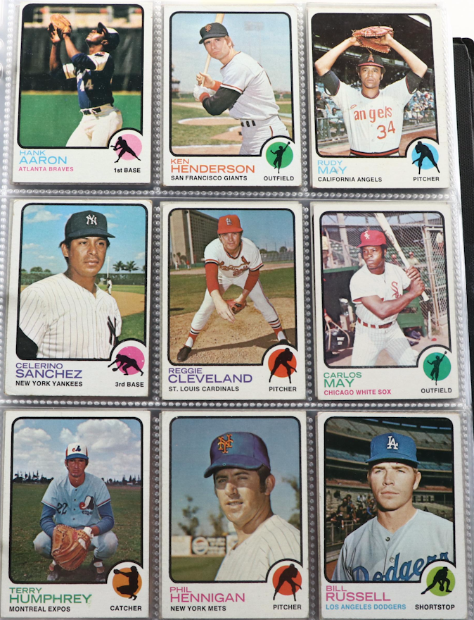 1973 Topps Baseball Card Complete Set With Babe Ruth, Hank Aaron, And