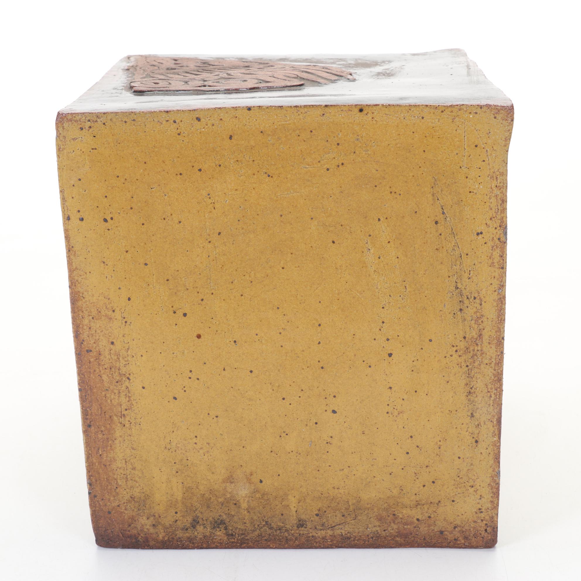 Hand-Sculpted Studio Art Ceramic Cube Vase | EBTH