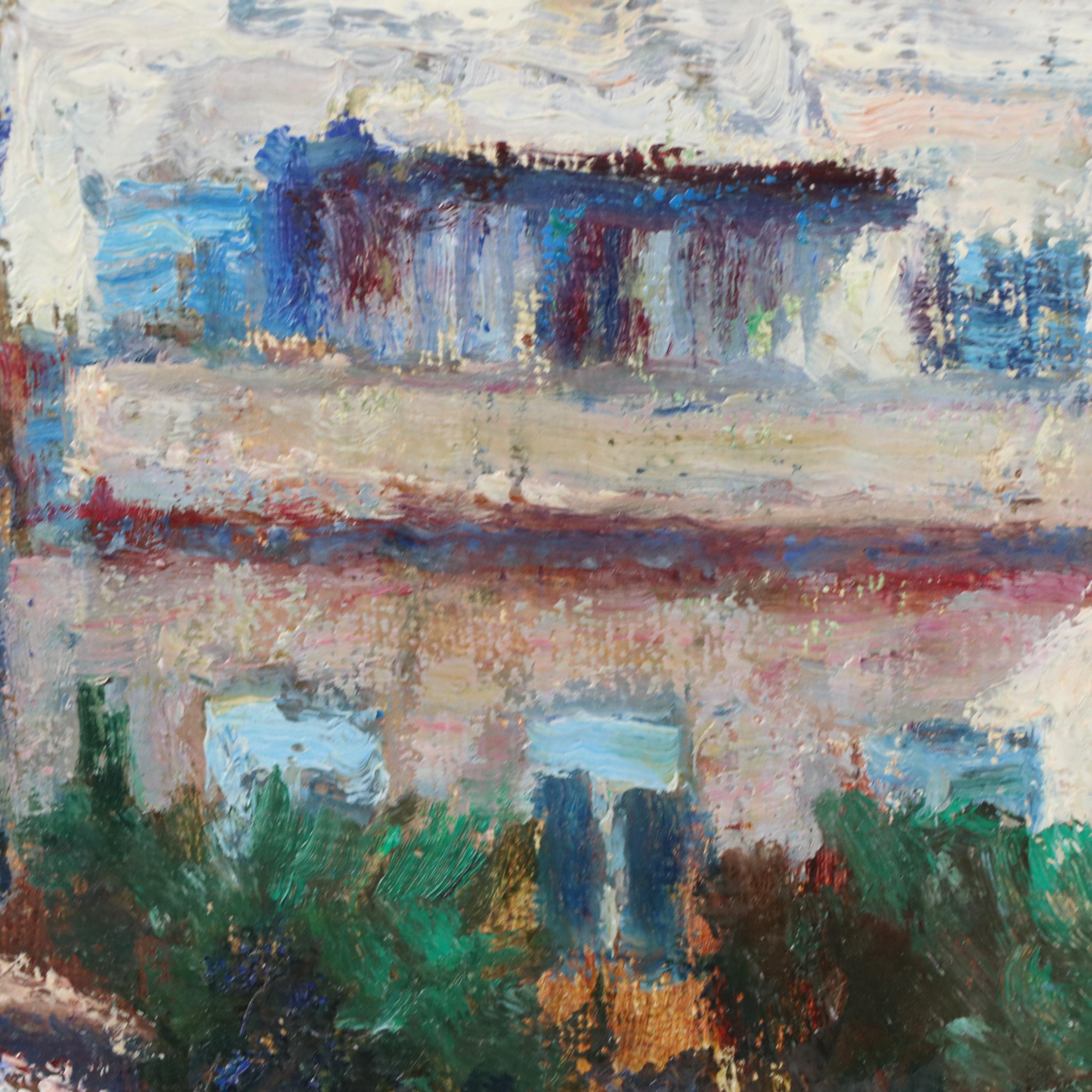 Jehuda Rodan Oil Painting of Street Scene | EBTH